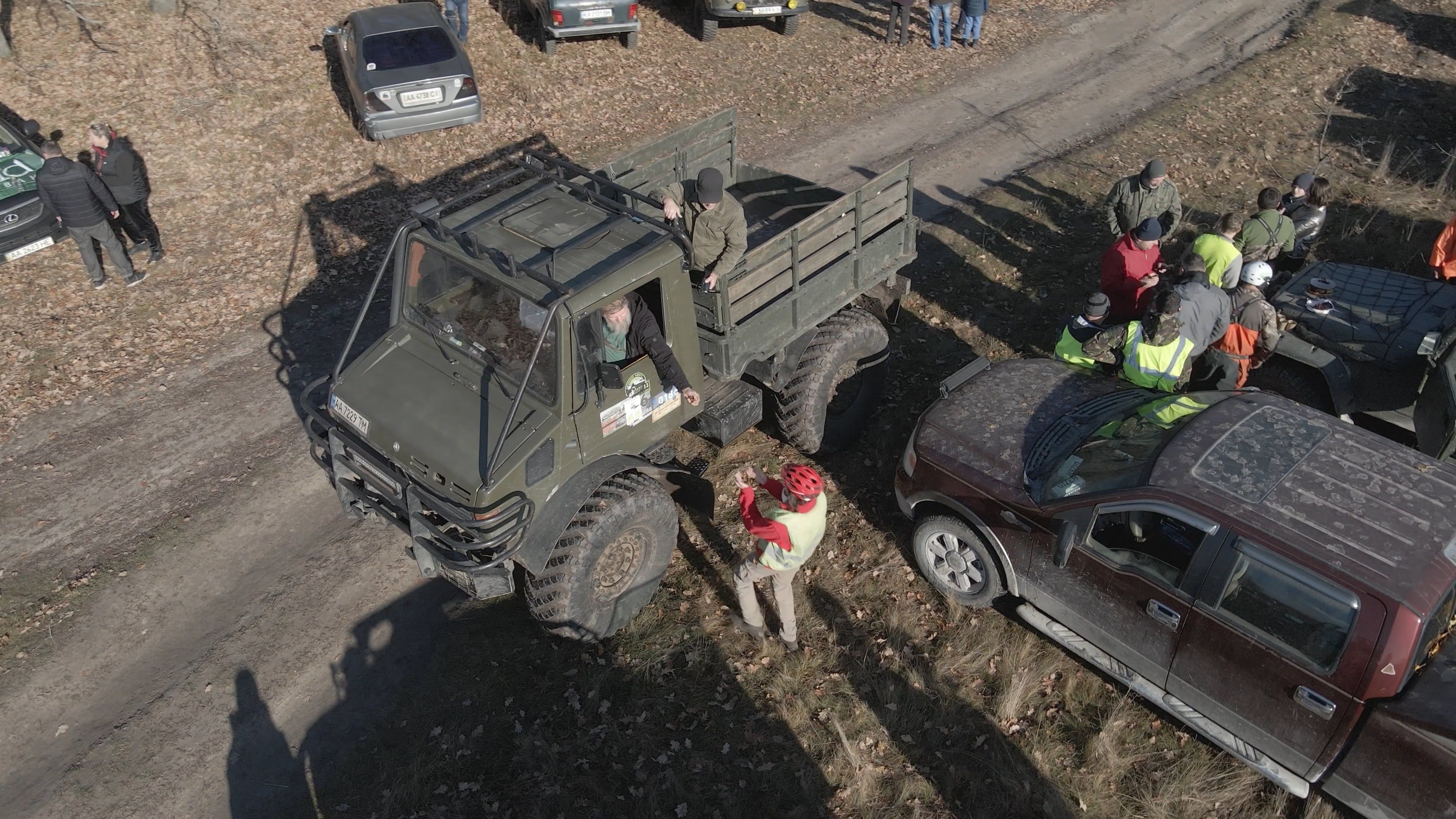 Drone View of Off Roaders Getting Ready before a Competition Free Stock ...