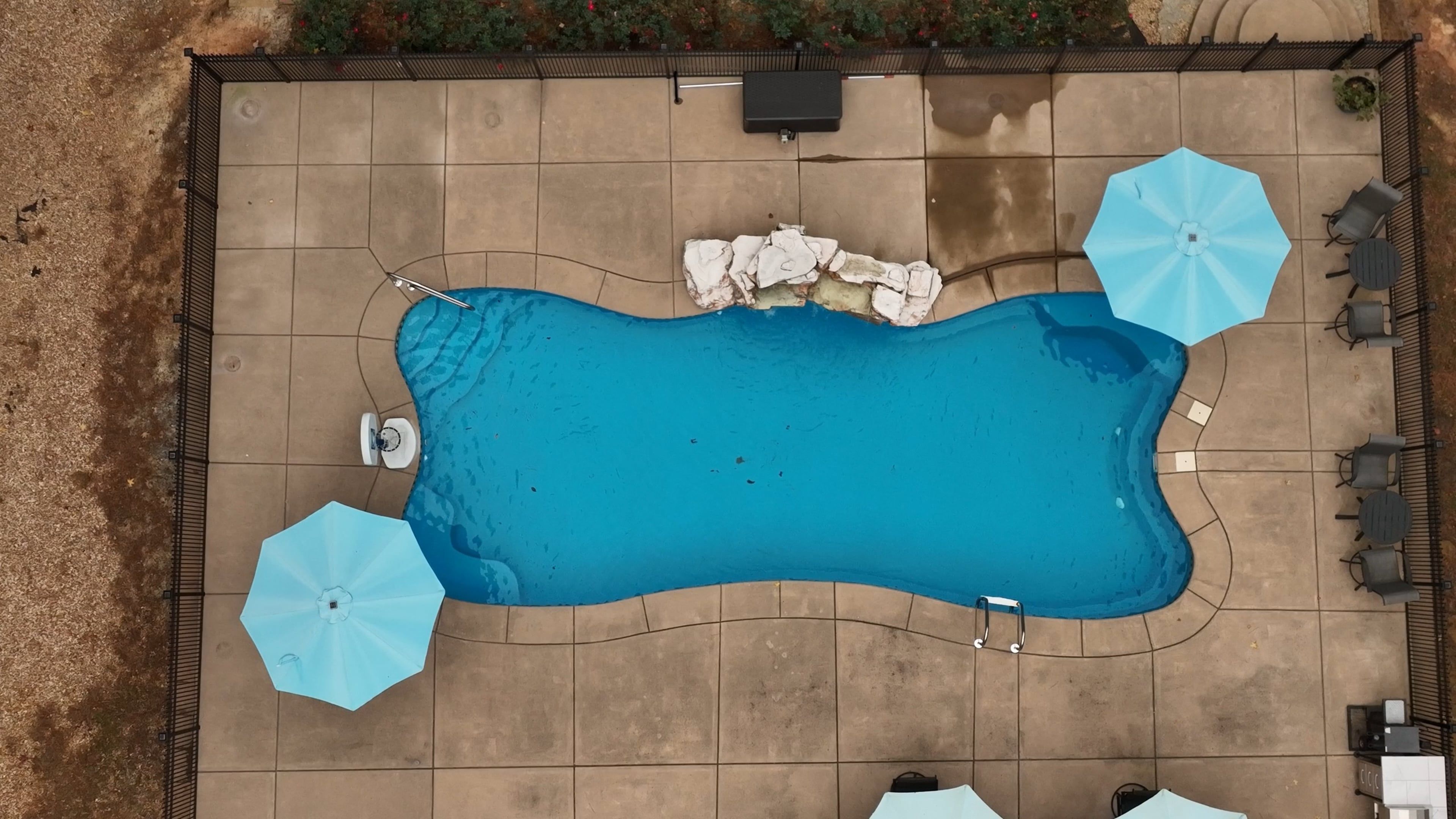 Beach Umbrellas around Swimming Pool Free Stock Video Footage, Royalty ...