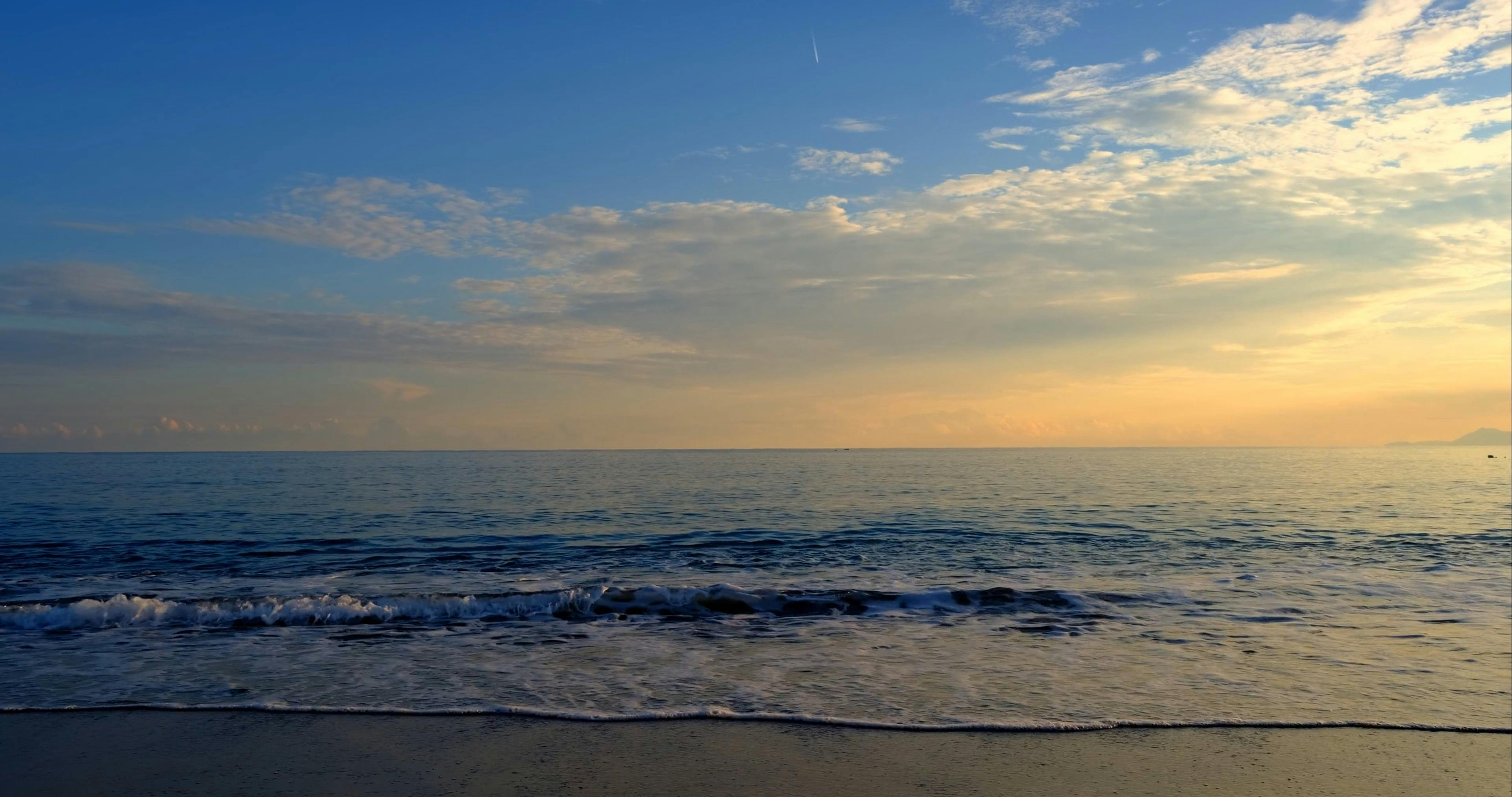 A Beautiful Beach With View Of Horizon Free Stock Video Footage ...