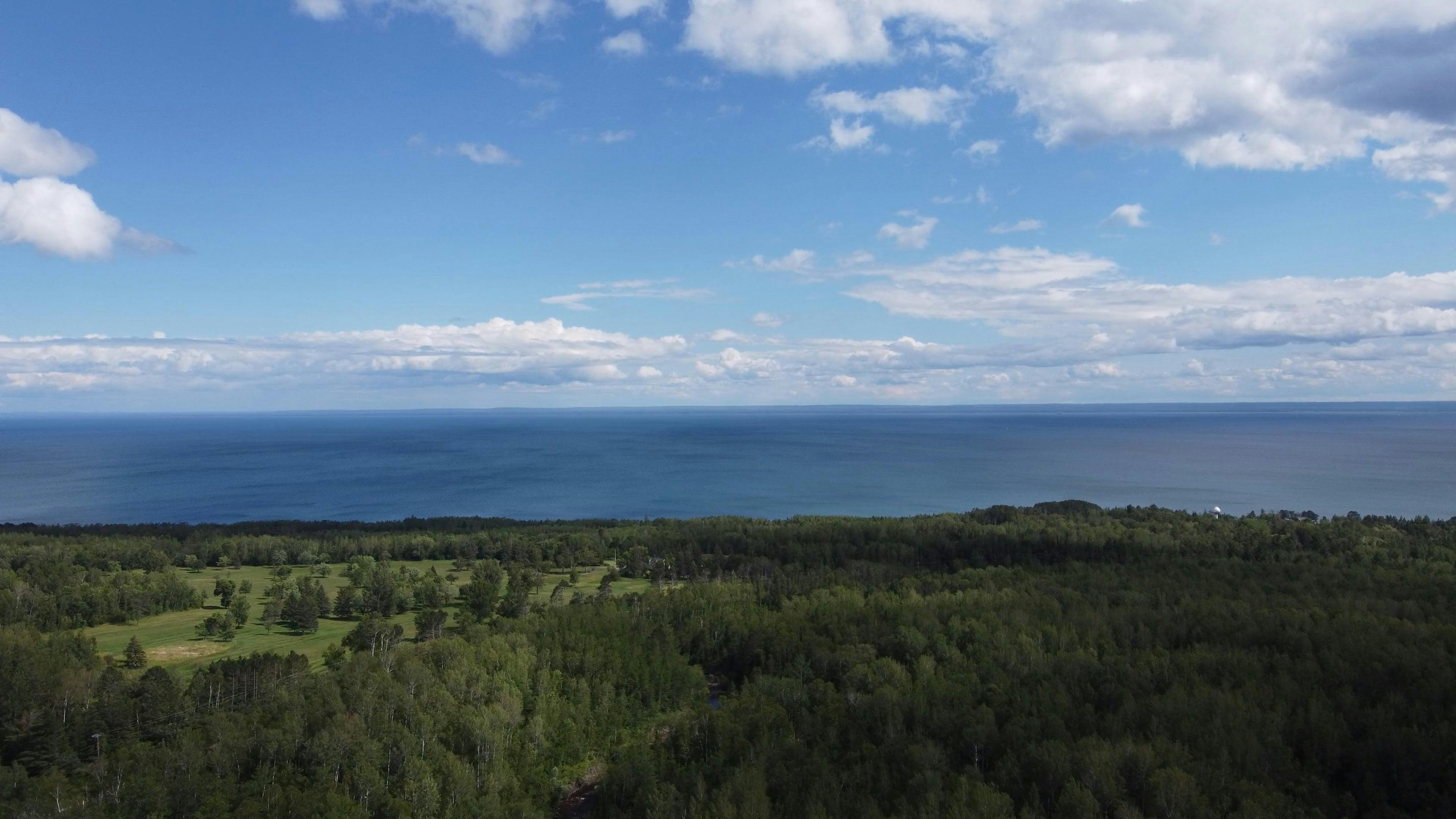 Drone Footage of a Green Forest by a Lake in Duluth, Minnesota Free ...