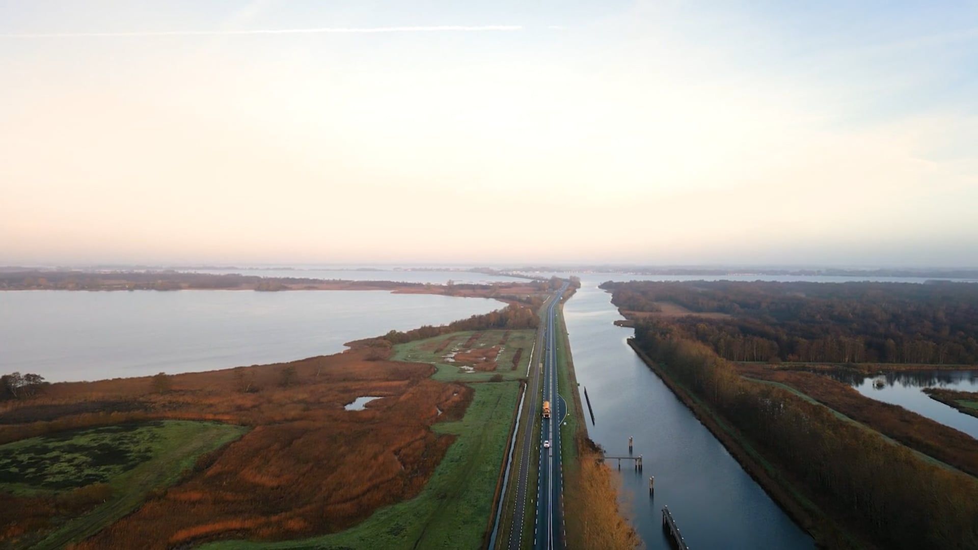 Drone Footage of a Divided Highway in a Rural Area Free Stock Video ...