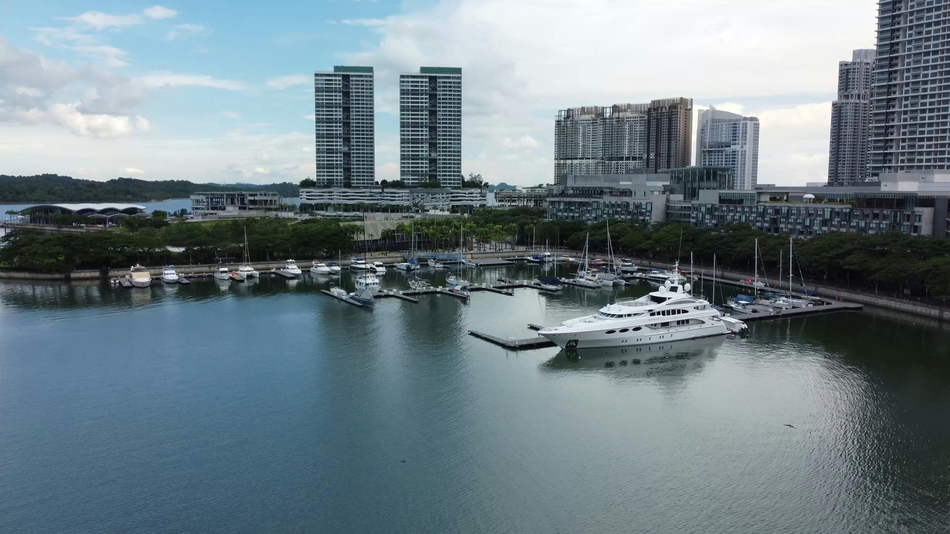 Drone Footage of Yachts at Puteri Harbour, Malaysia Free Stock Video ...