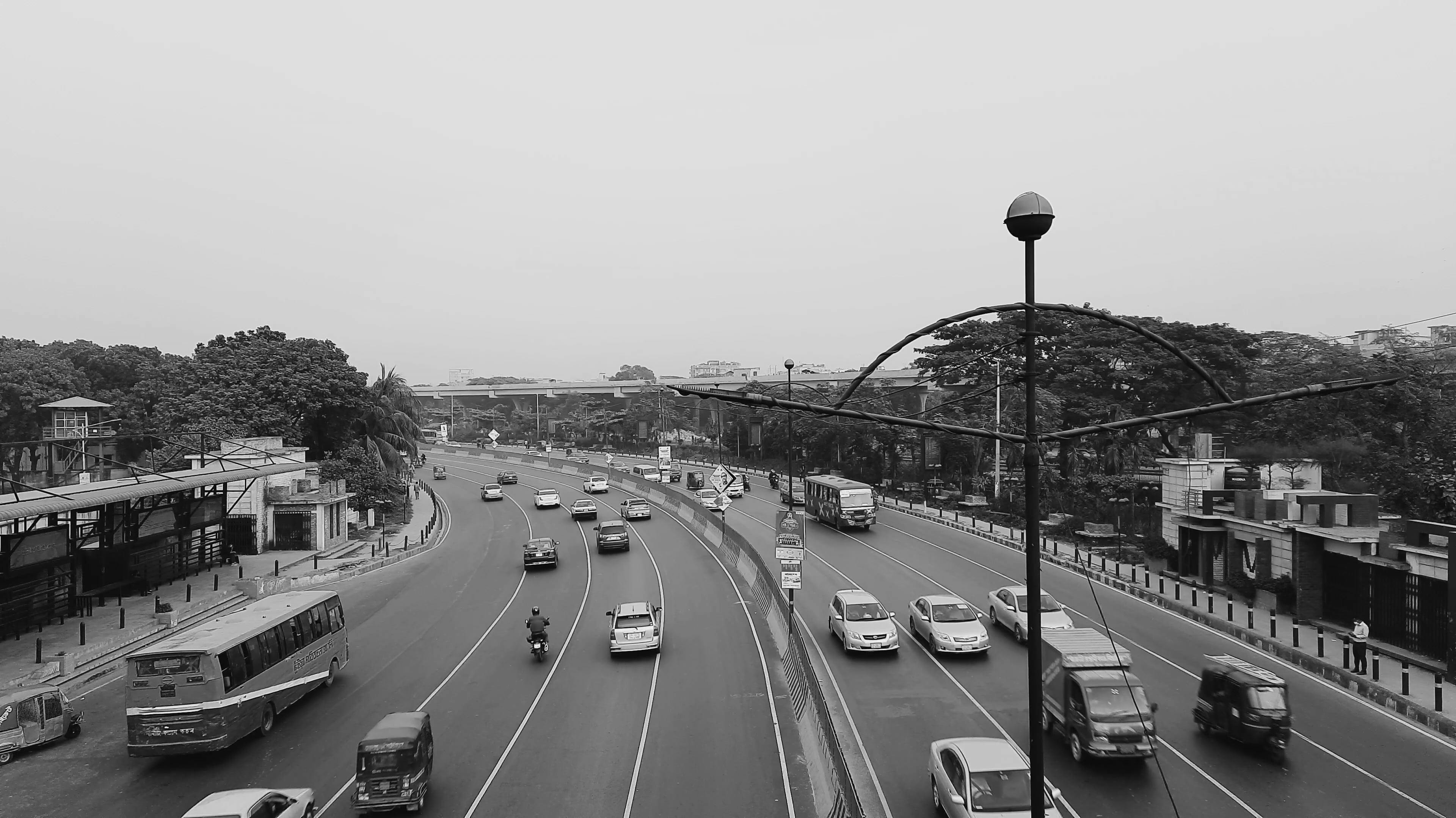 A Grayscale Video of Moving Cars on the Road Free Stock Video Footage ...