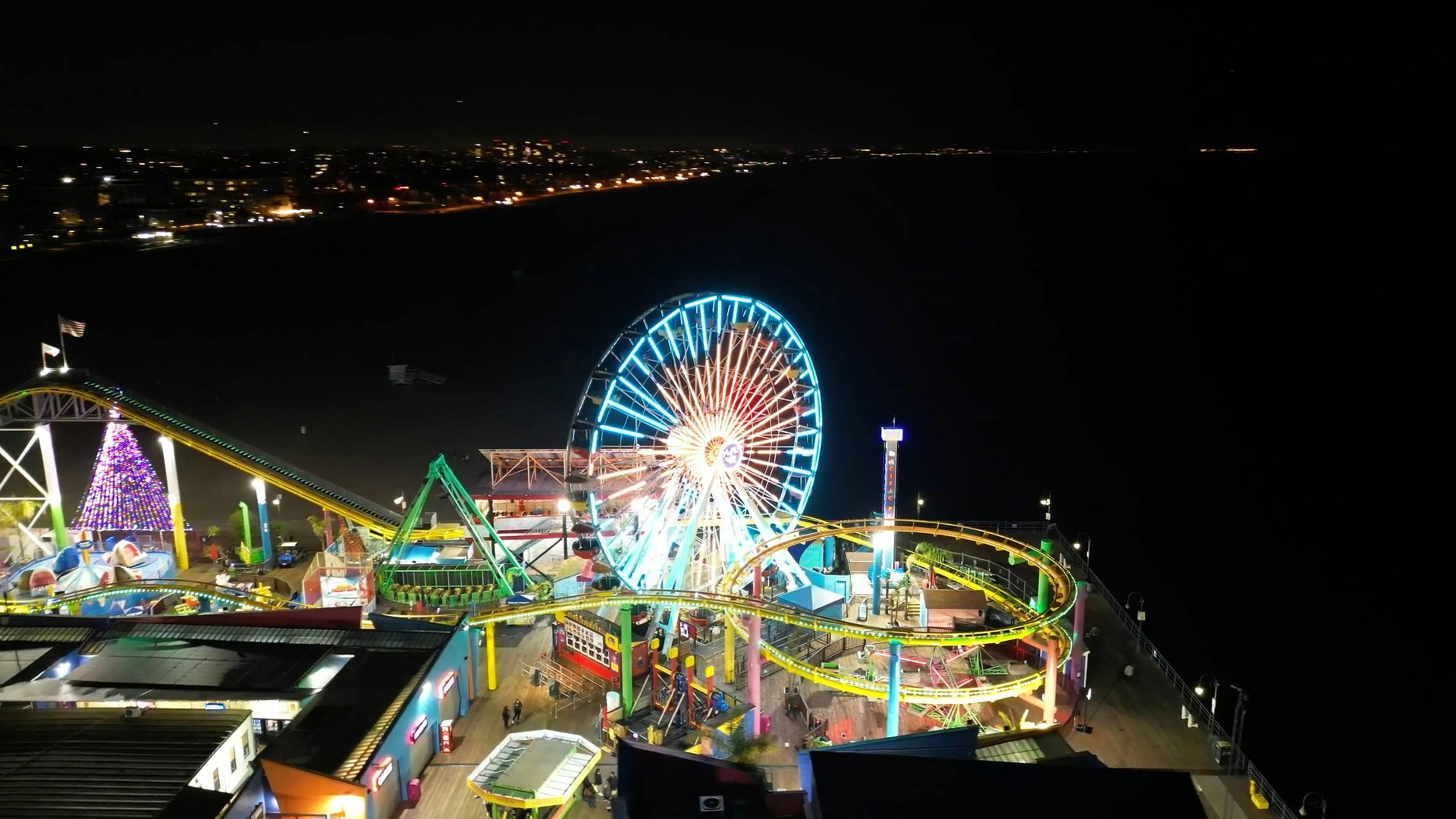 Pacific Park at Santa Monica Pier Free Stock Video Footage, Royalty ...