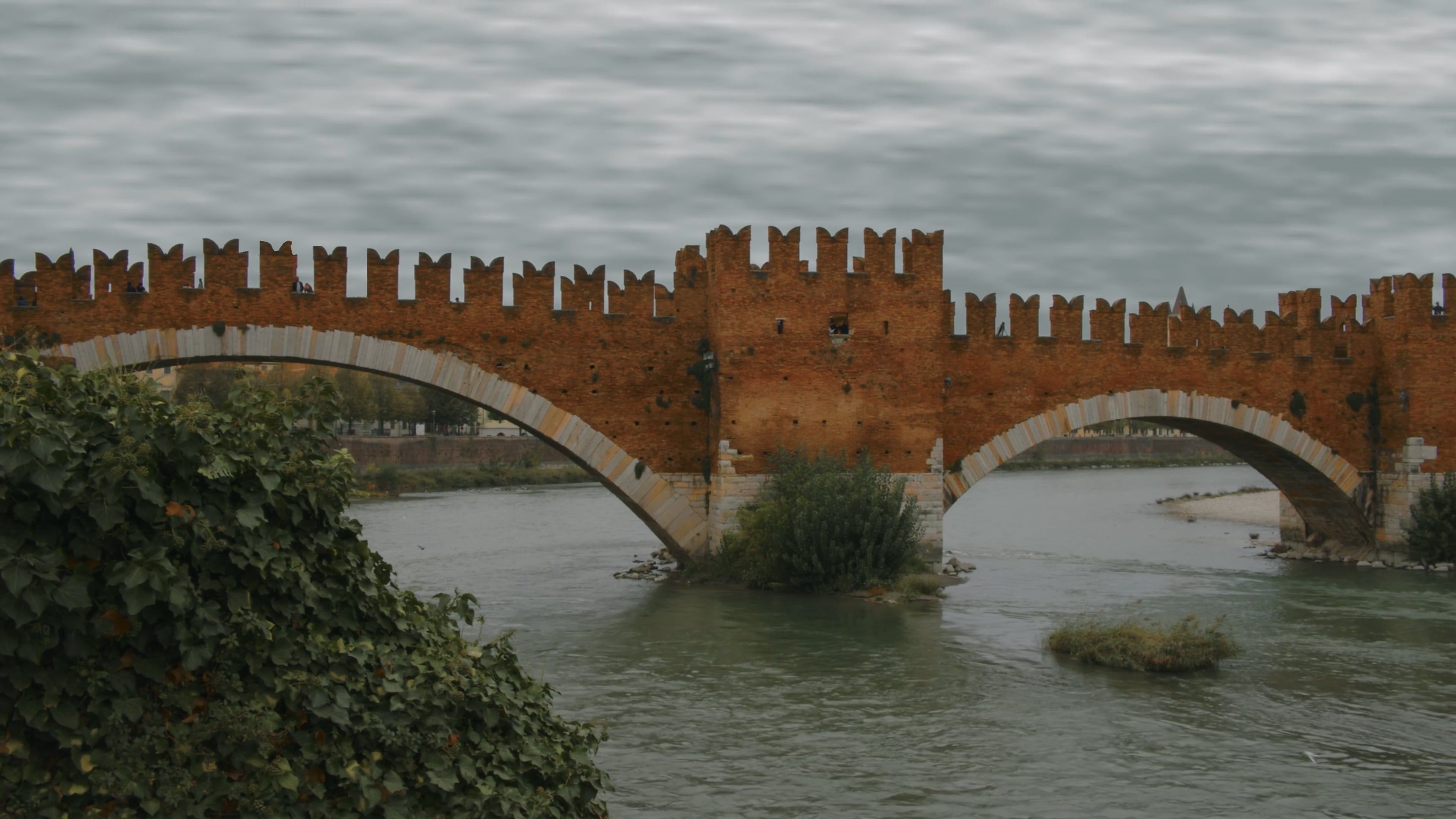 The Ponte Pietra Bridge at Verona, Italy Free Stock Video Footage ...