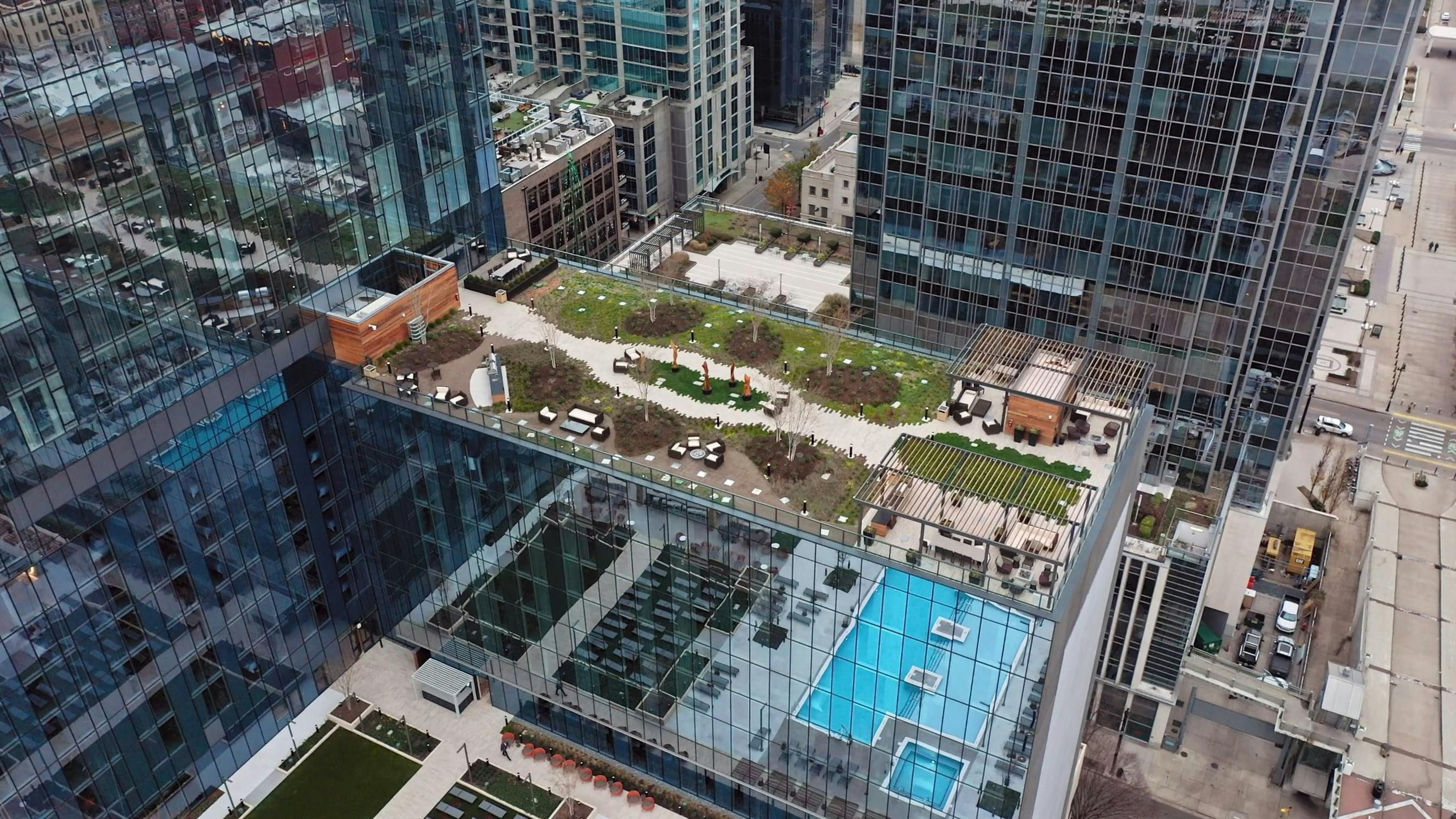 Glass Building with Rooftop Terrace Free Stock Video Footage, Royalty ...