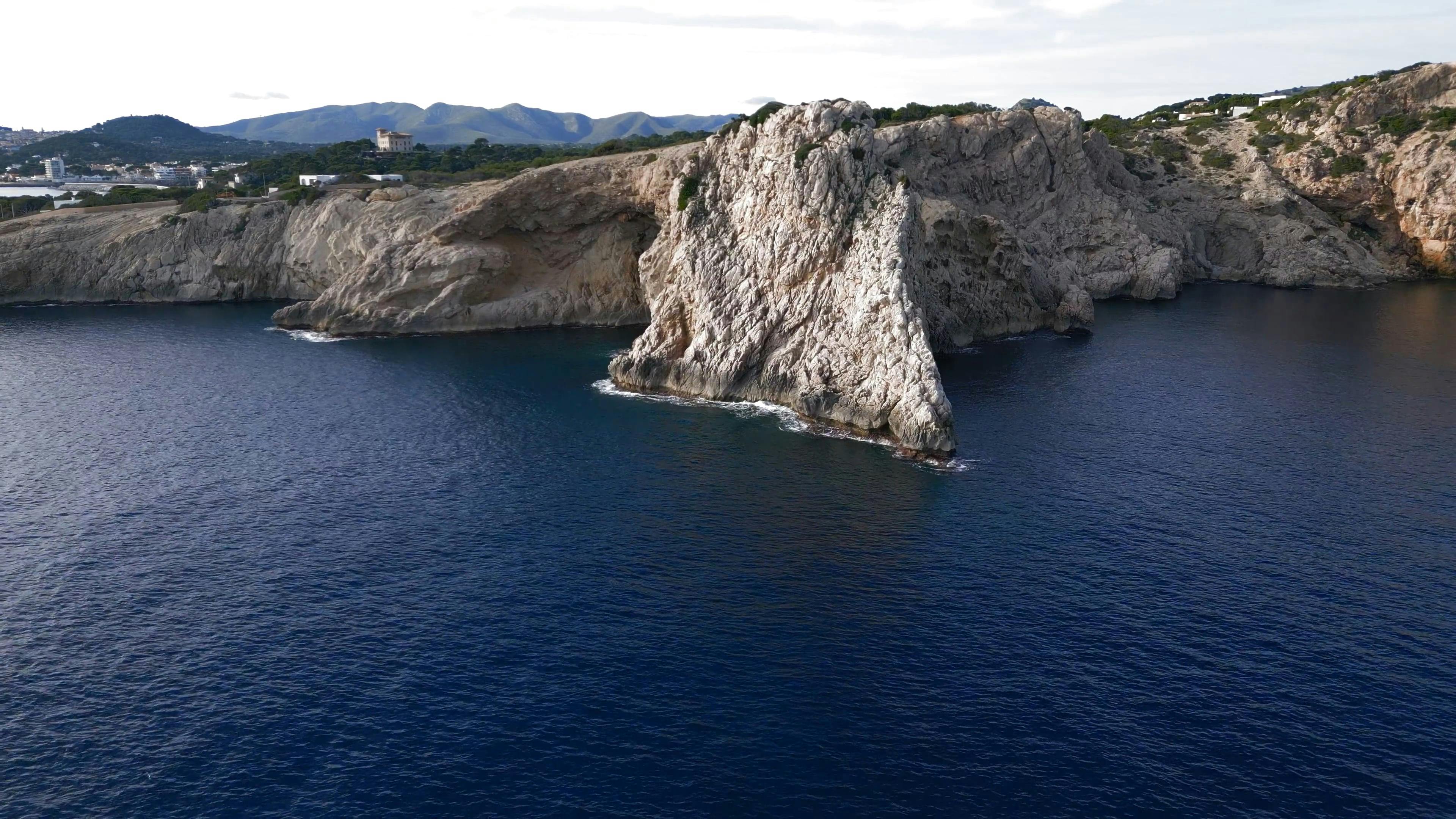 A Drone Footage of a Cliff Near the Sea Free Stock Video Footage ...