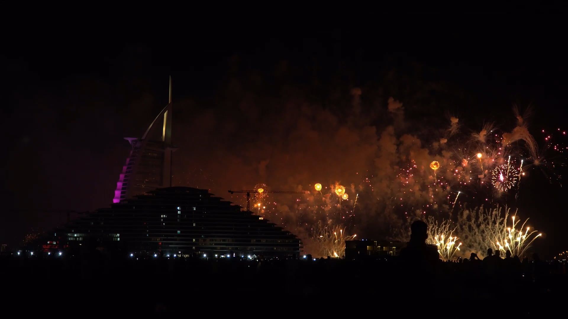 A Spectacular Night Water Show With Dancing Lights Free Stock Video ...