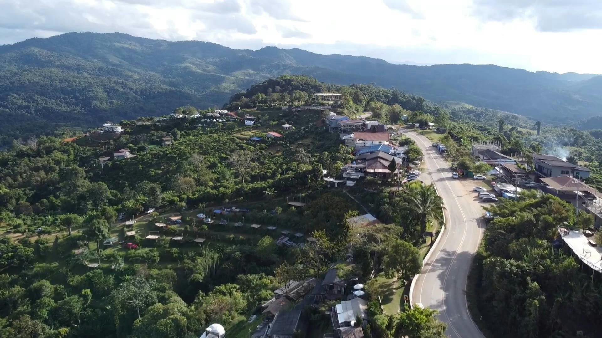 Houses along a Mountain Ridge in Phayao Province, Thailand. Free Stock ...