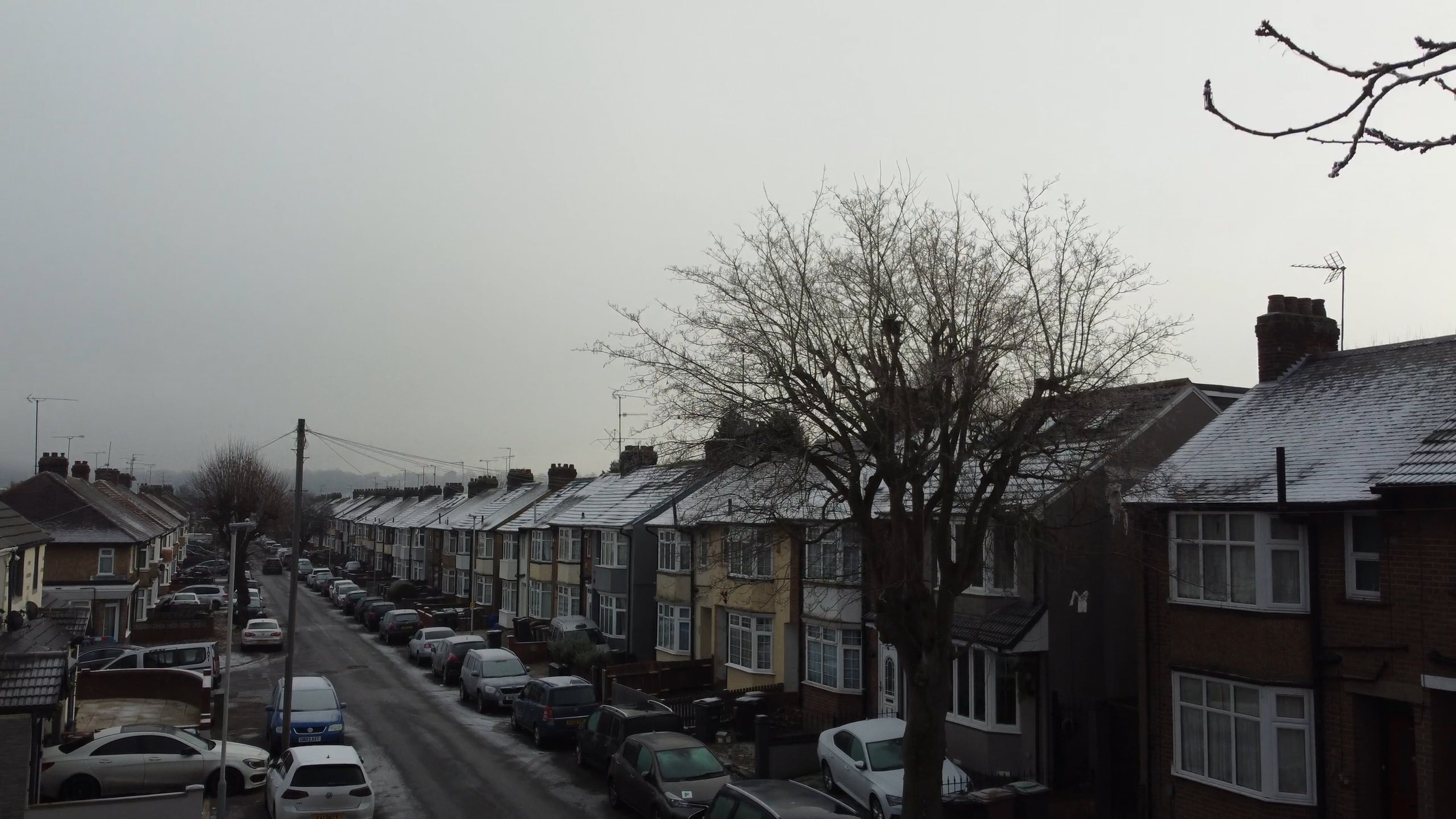 Drone Video of a Residential Area on a Foggy Winter Day Free Stock ...