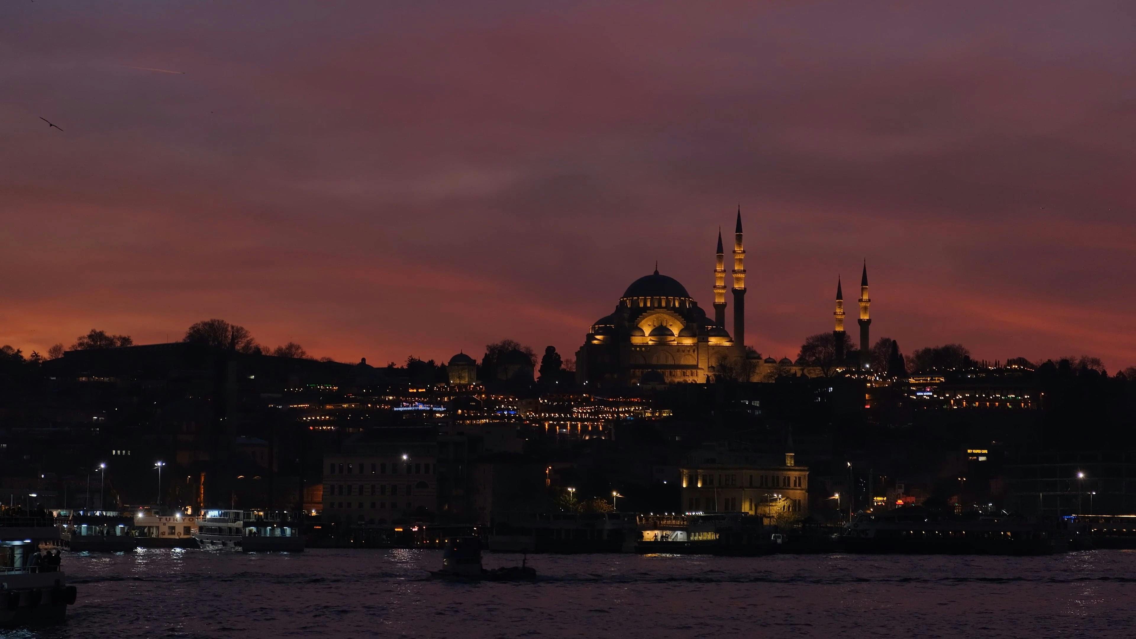 Video stok gratis tentang diterangi, istanbul, kalkun, lampu kota ...