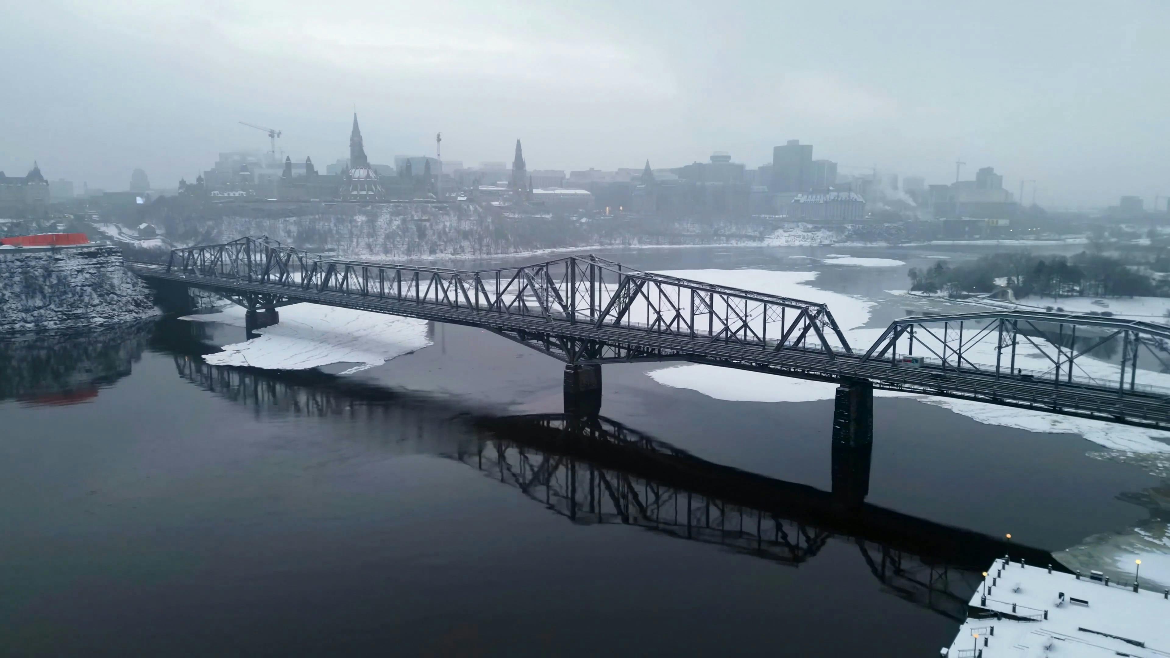 Drone Time Lapse of Traffic on the Alexandra Bridge in Ottawa, Canada ...