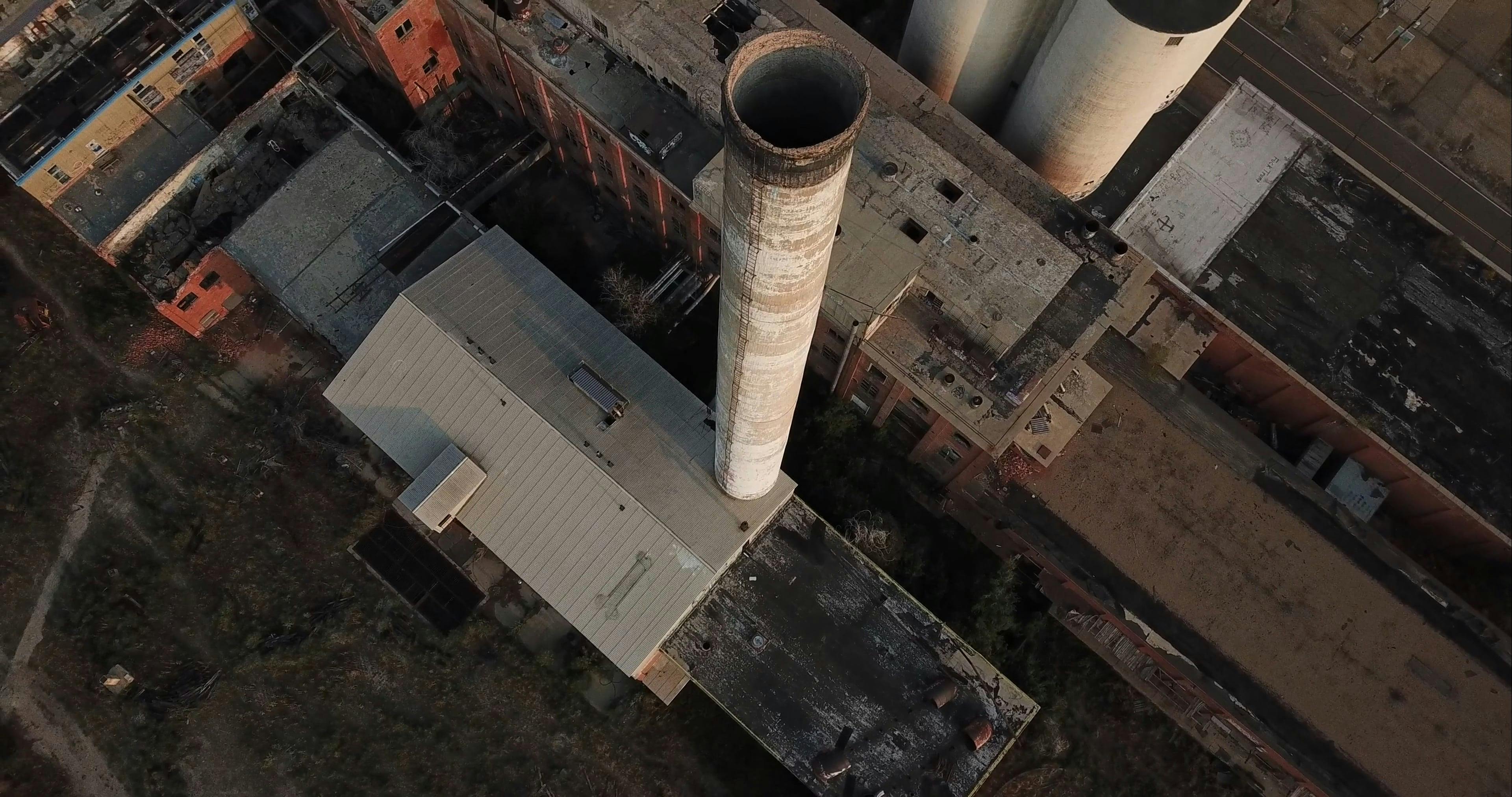 Drone Footage Of Factory Chimney Free Stock Video Footage, Royalty-Free ...
