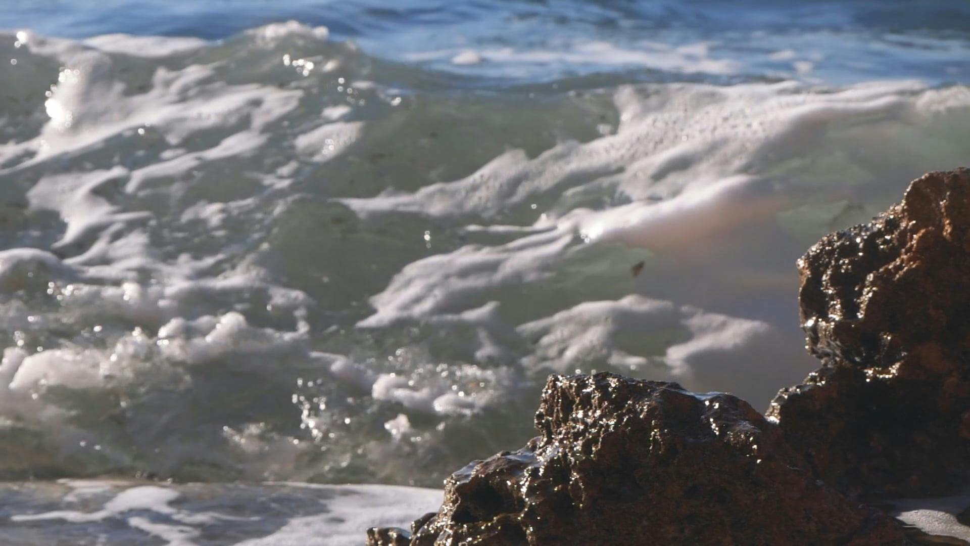 Waves Splashing on Concrete Barriers Free Stock Video Footage, Royalty ...