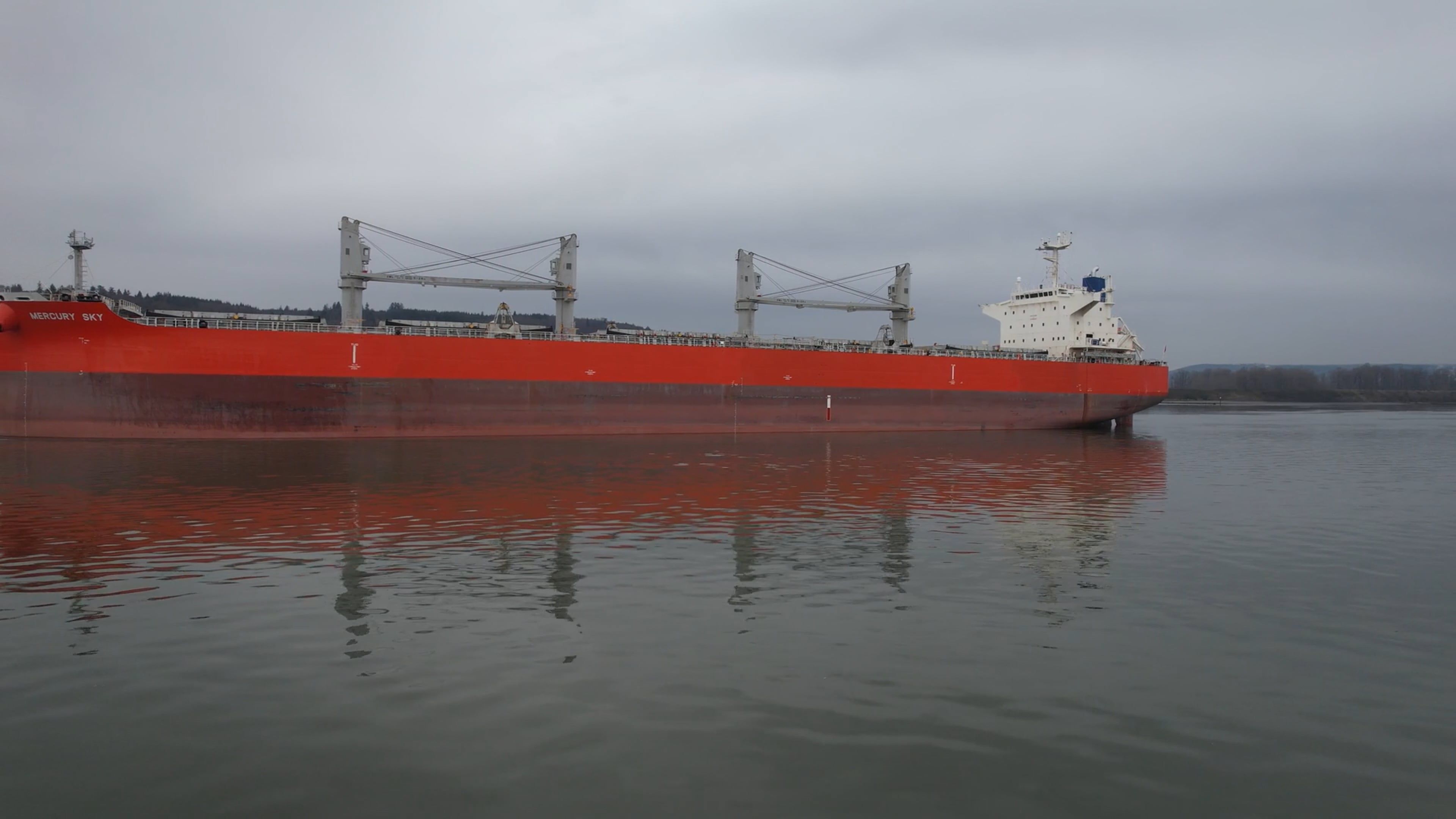 A Long Red Cargo Ship in the River Free Stock Video Footage, Royalty ...