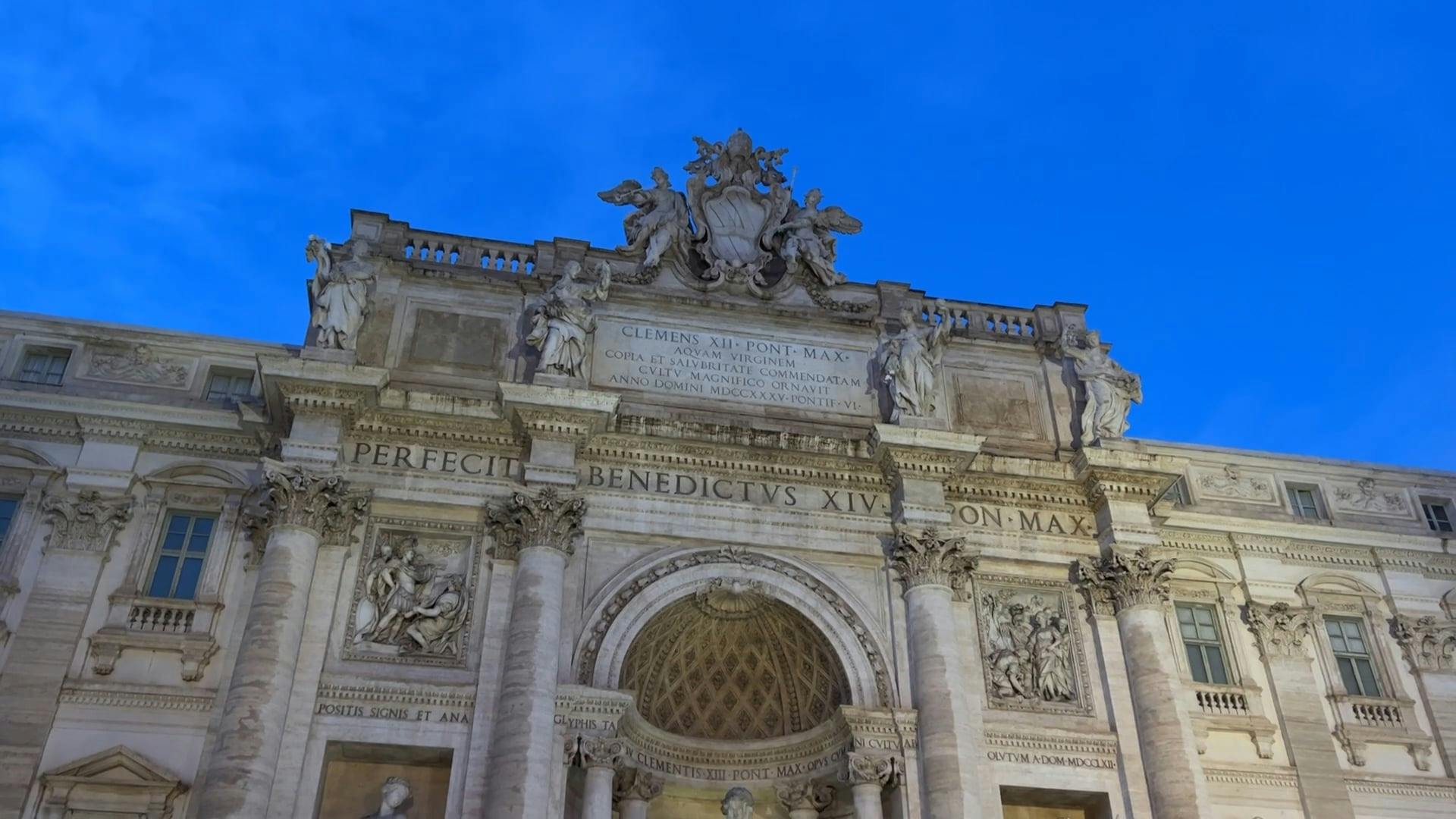 Captivating View of Trevi Fountain Rome Free Stock Video Footage ...