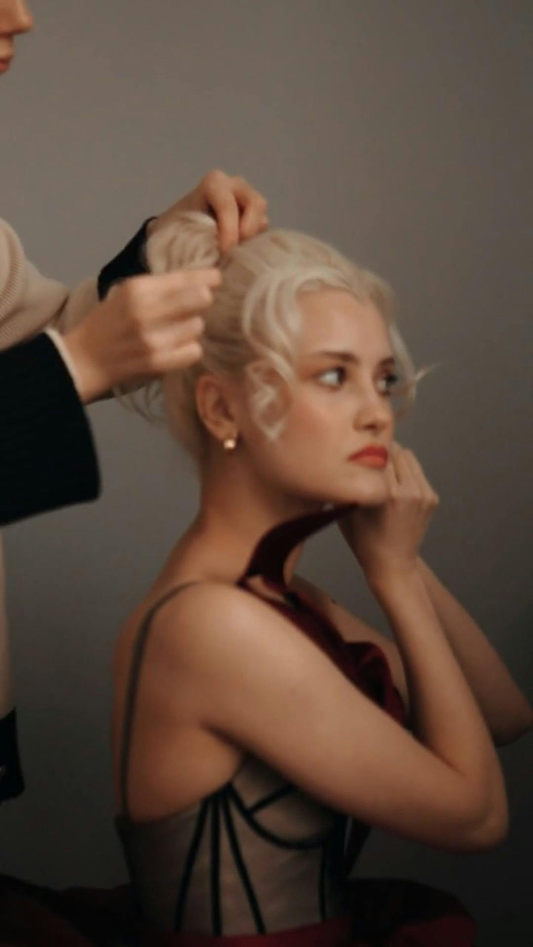 Person Styling the Blonde Woman's Hair Free Stock Video Footage ...