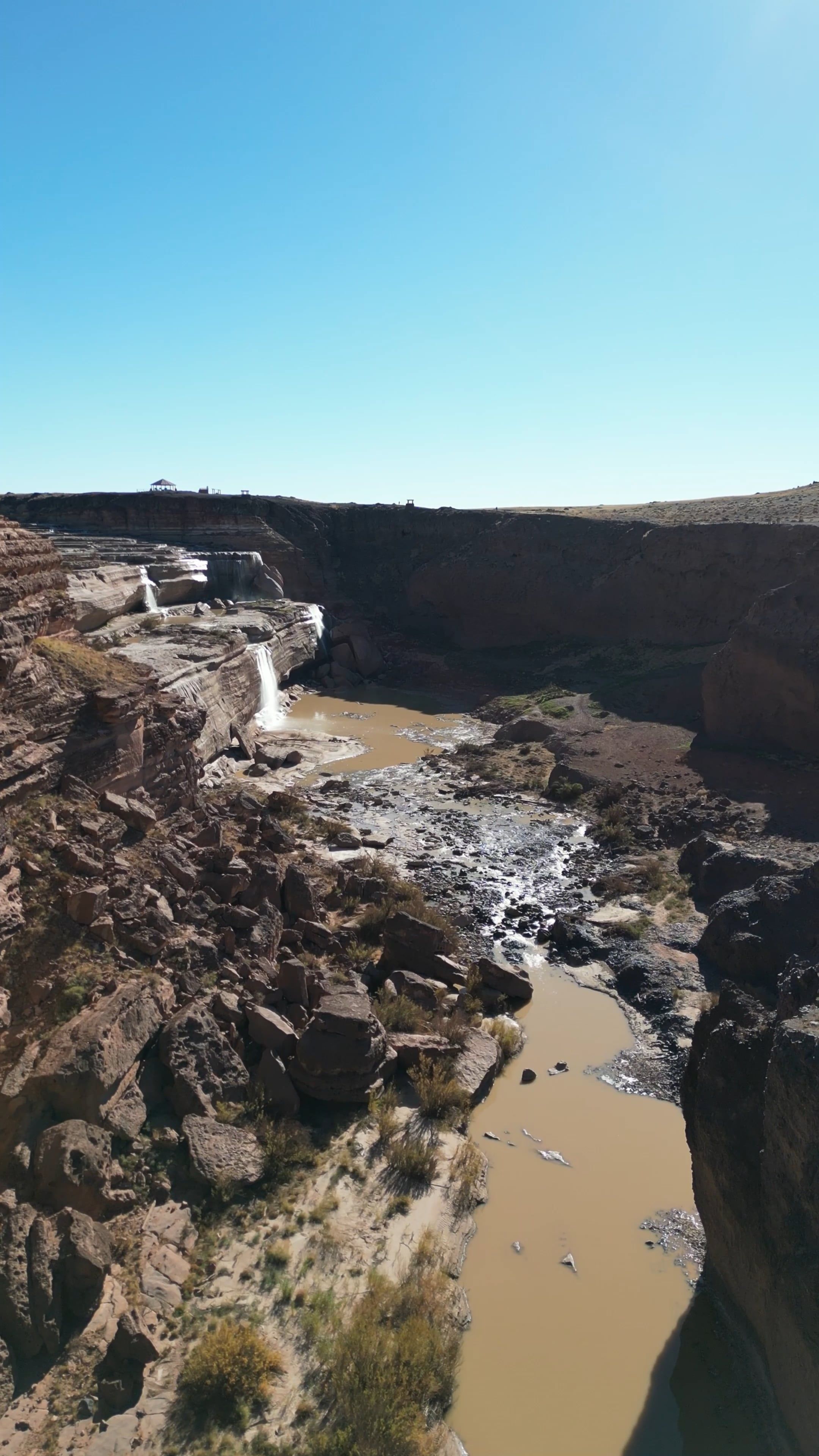 A river flowing through a canyon with rocks Free Stock Video Footage ...