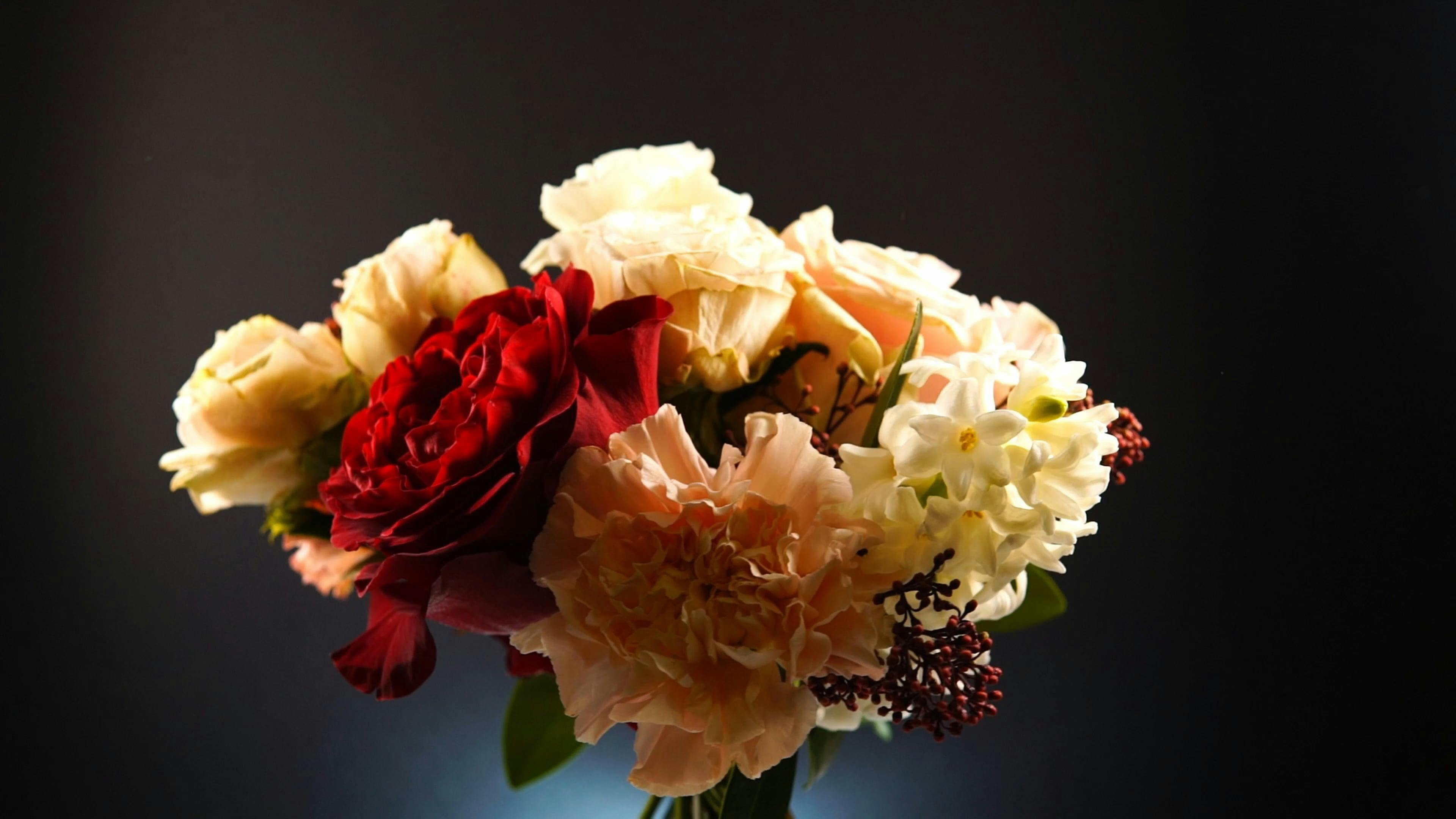 Close up of a Rotating Bunch of Flowers Free Stock Video Footage ...