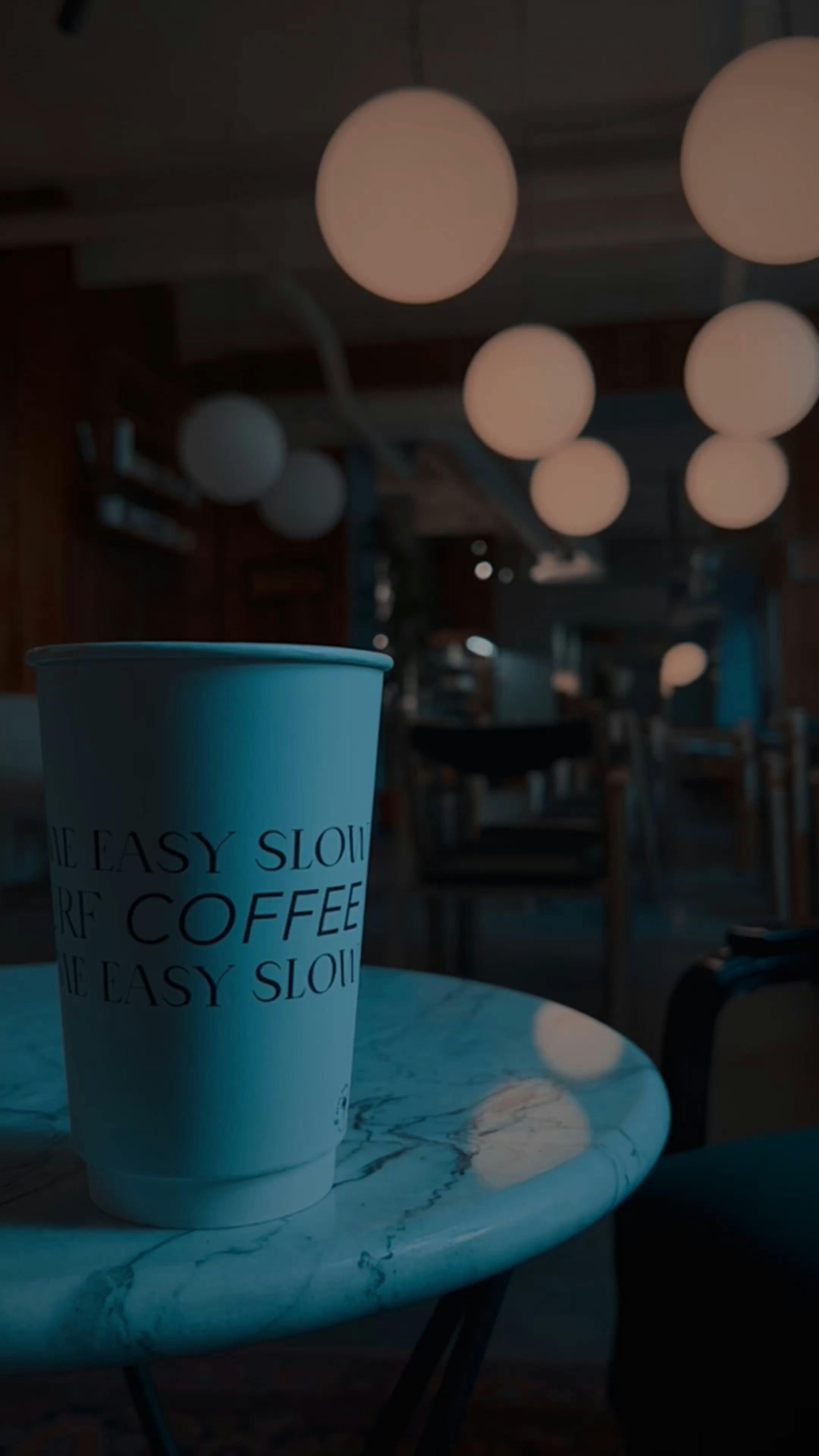 Close up of a Paper Cup on a Coffee Shop Table Free Stock Video Footage ...