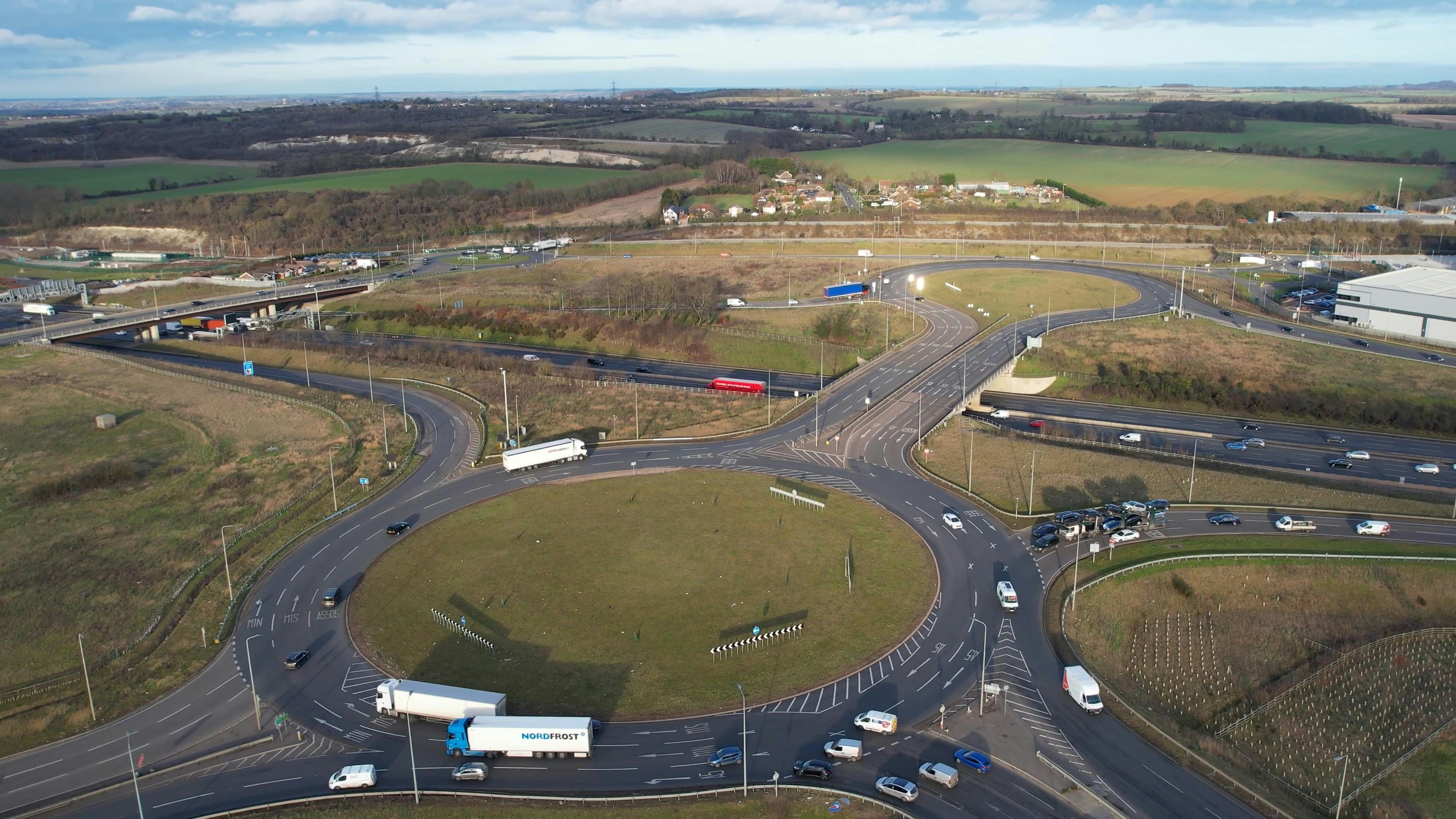 Time Lapse Aerial Footage of British Motorways and Traffic Just Before ...