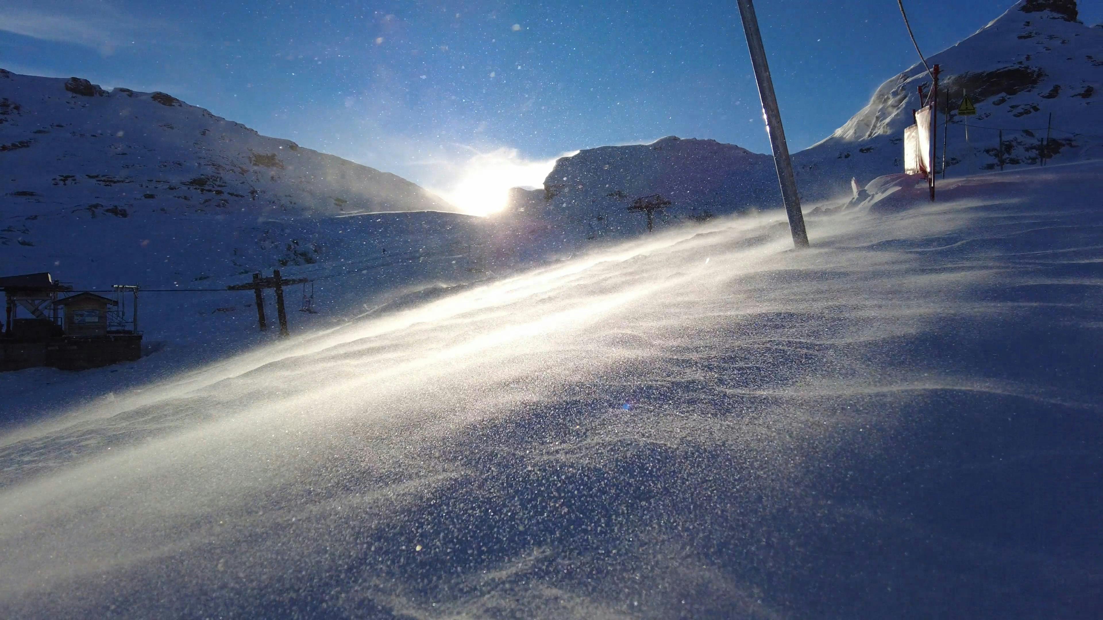 Windy at the top of a ski resort Free Stock Video Footage, Royalty-Free ...