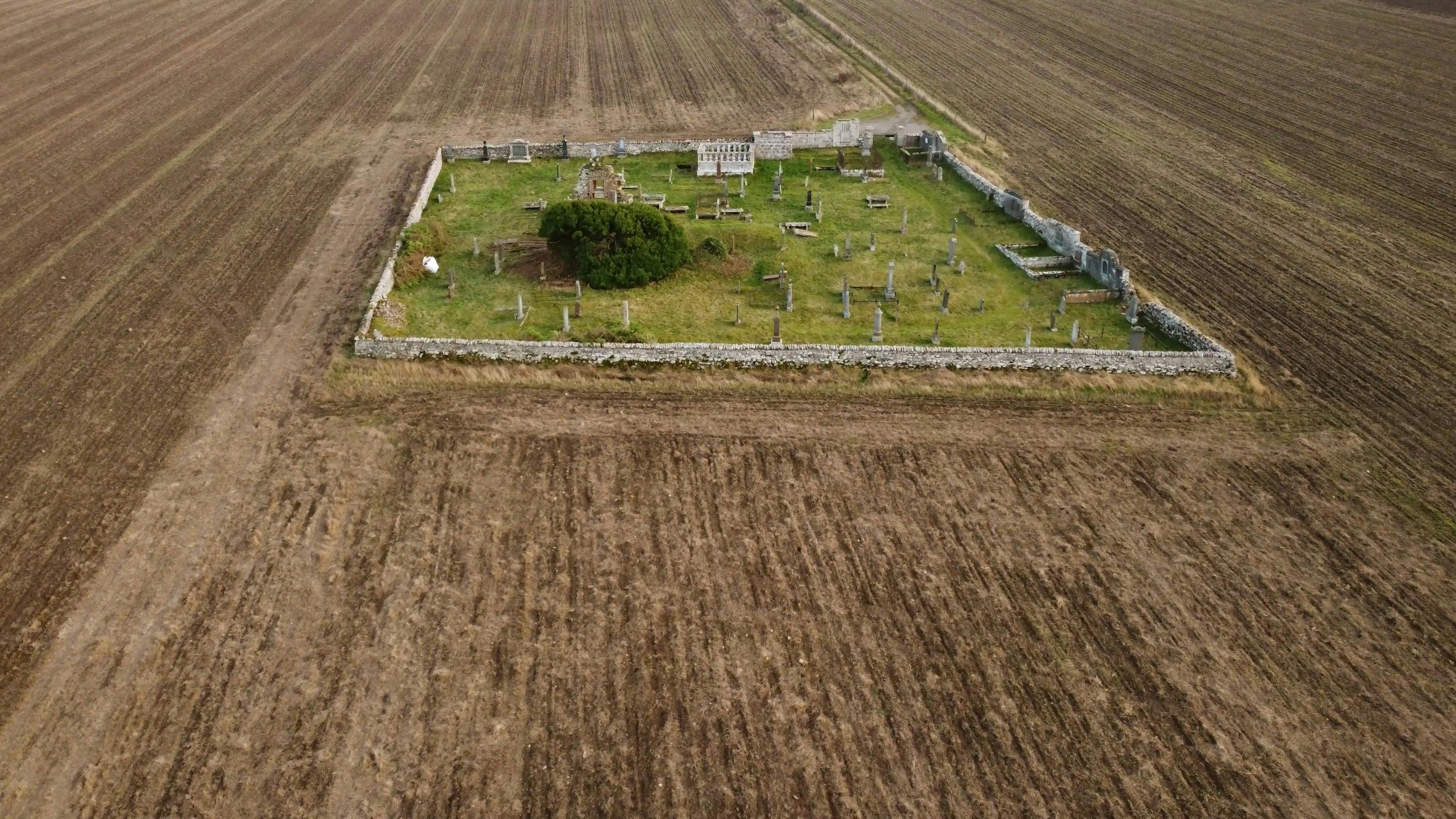 Graveyard in the middle of a field Free Stock Video Footage, Royalty ...