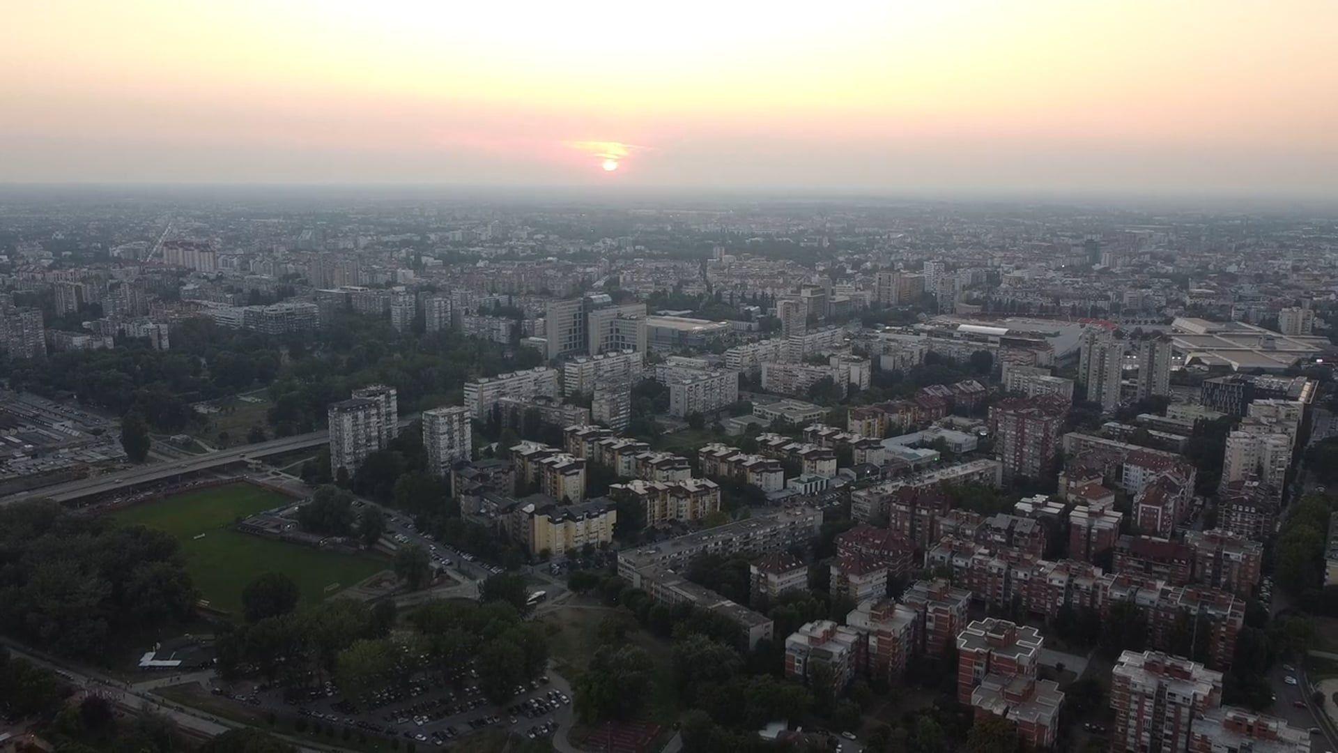 Drone Footage of a City at Sunset Free Stock Video Footage, Royalty ...
