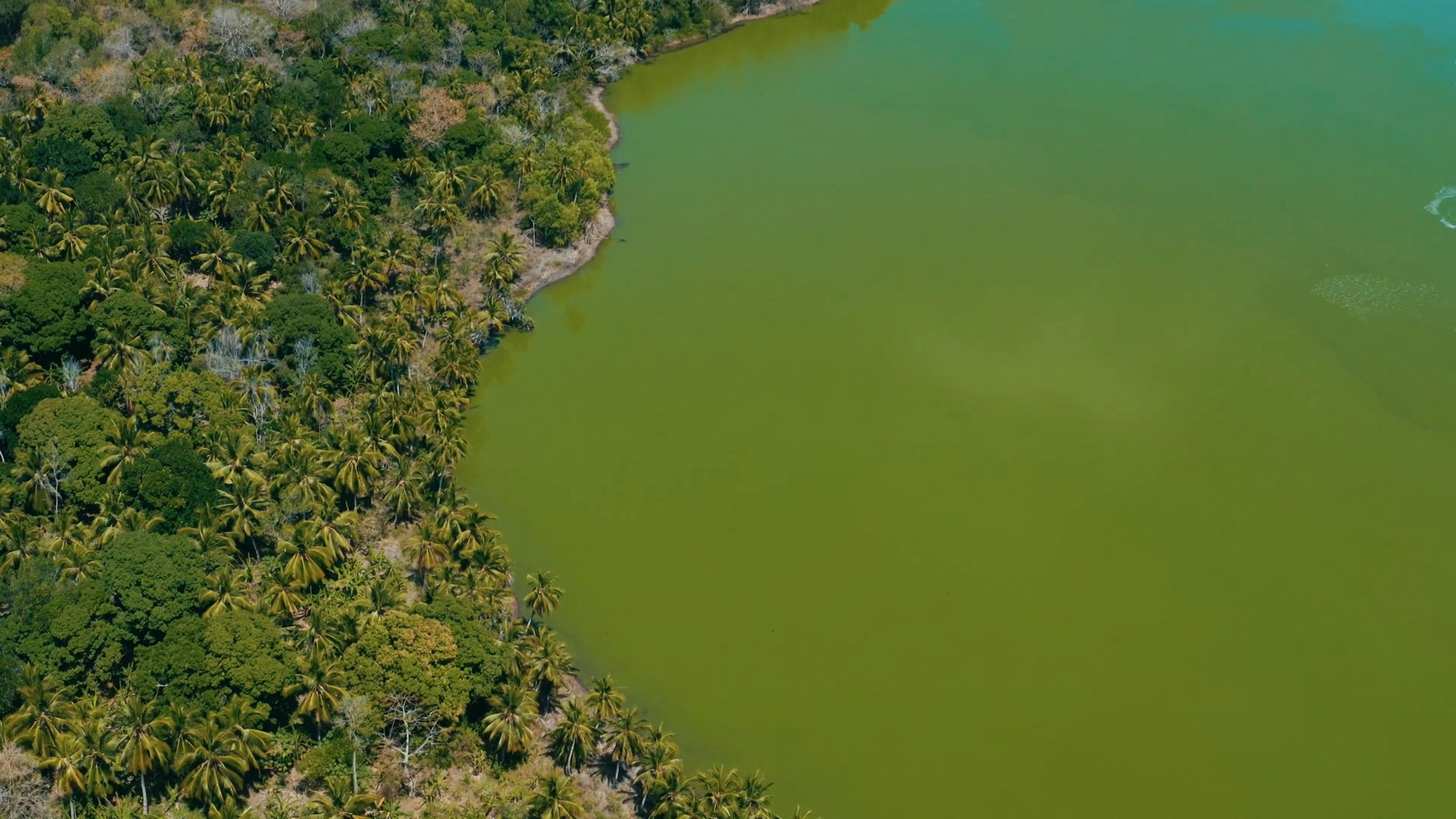 Mayotte - Landscape view of a green lake and islands in background Free ...