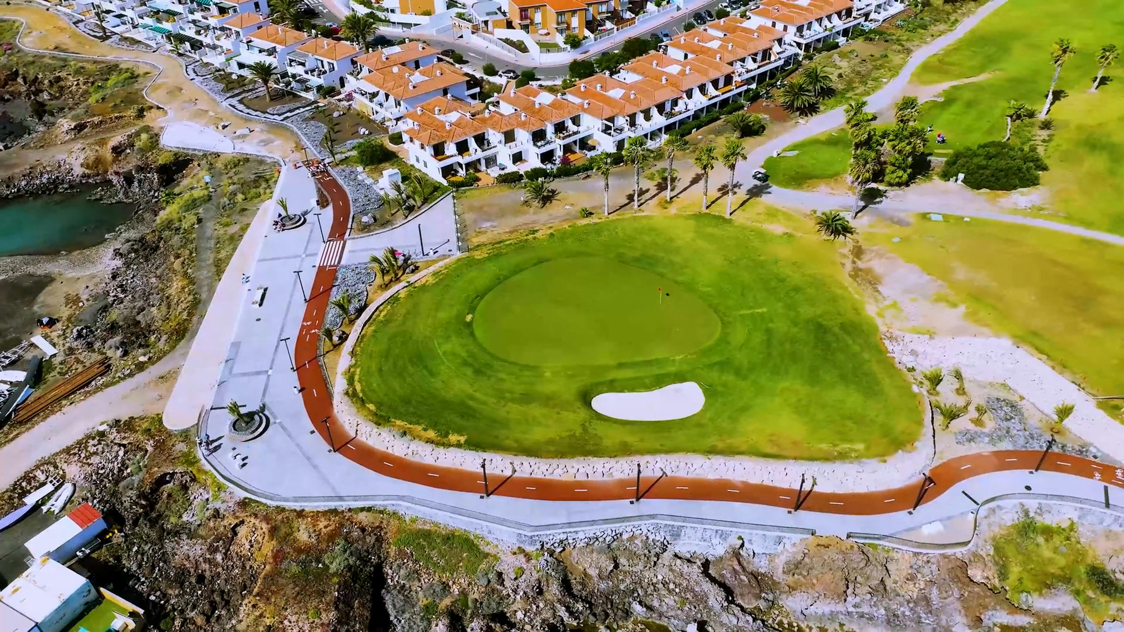 Drone Footage Of A Resort Hotel With A Golf Course Free Stock Video ...