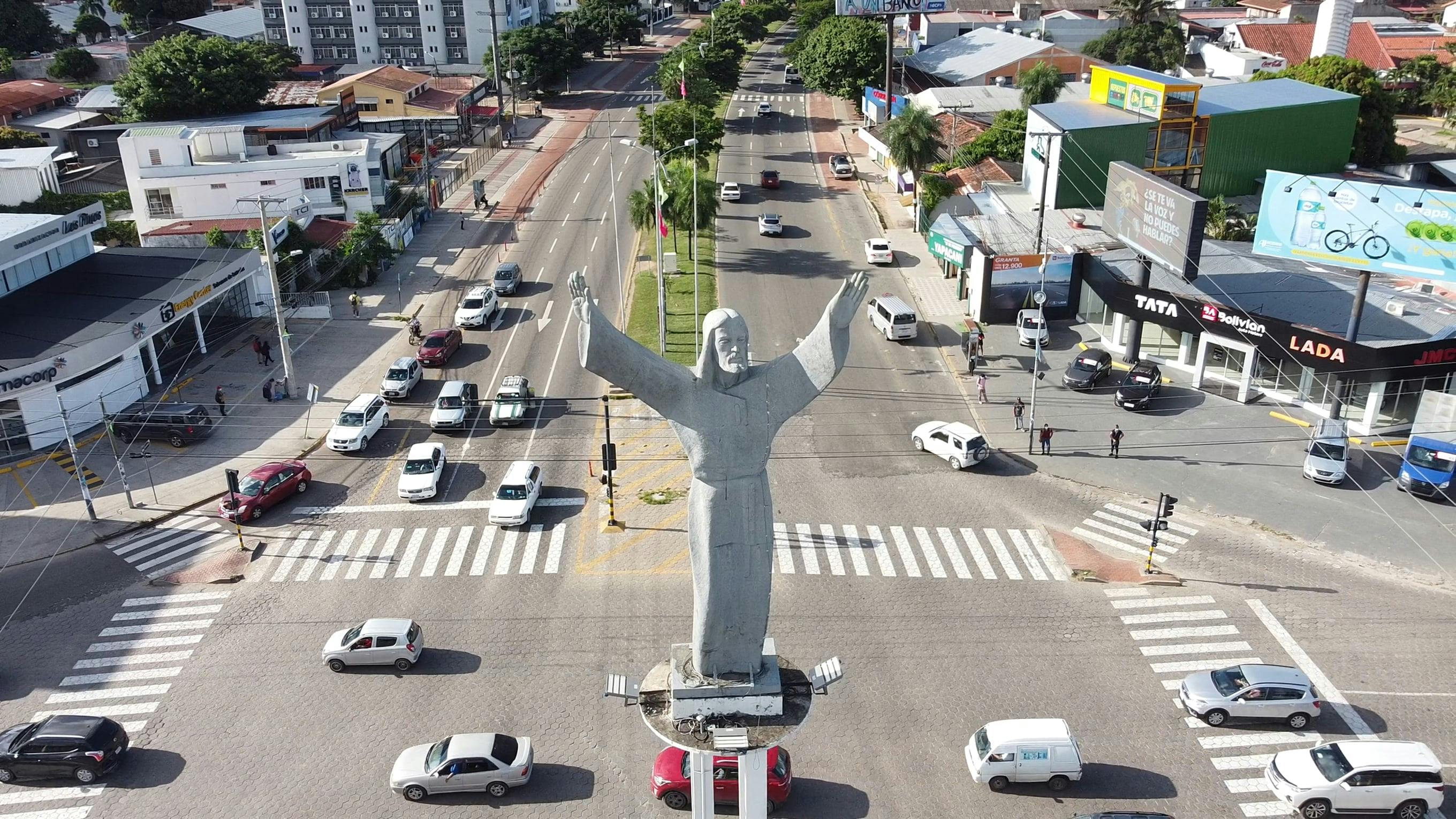 Drone Video of Christ the Redeemer Monument in Santa Cruz de la Sierra ...
