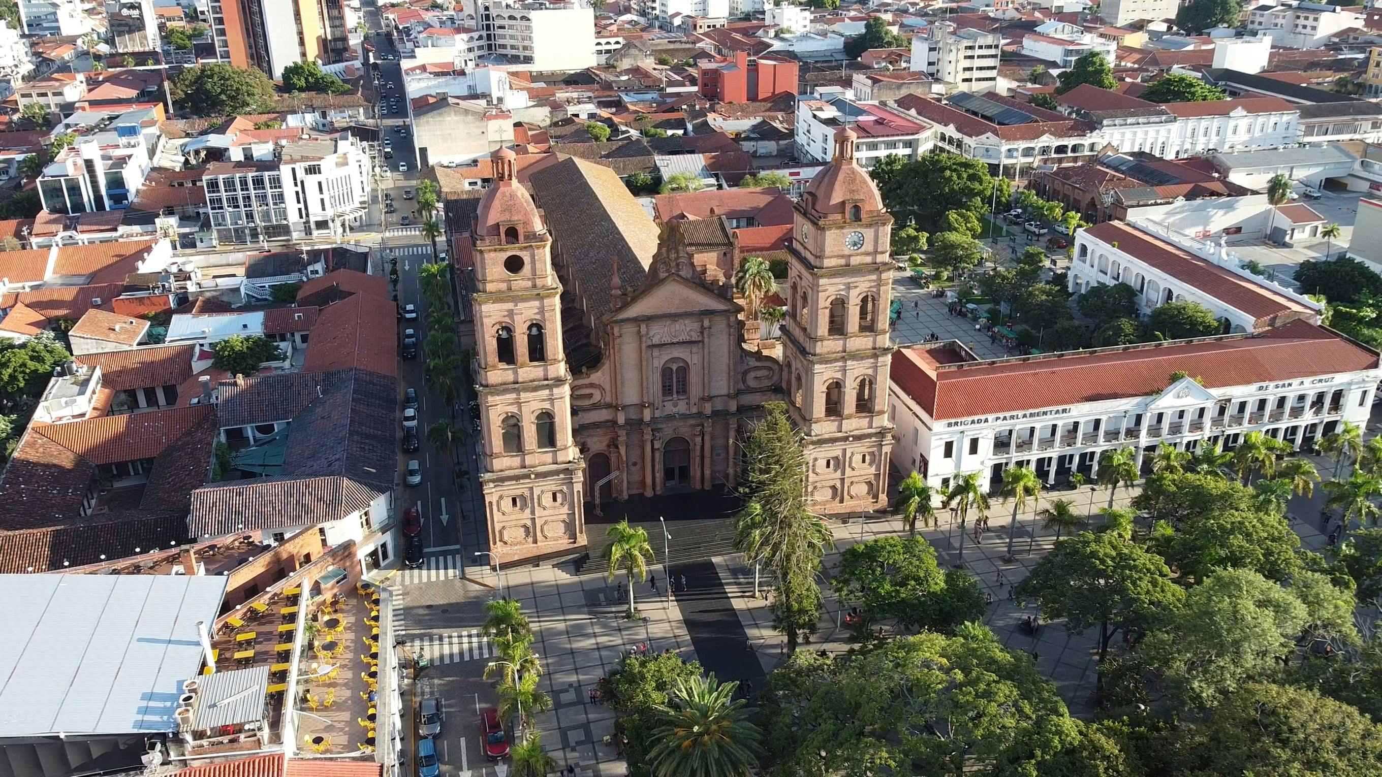 Aerial View of the Cathedral Basilica of St Lawrence in Santa Cruz de ...