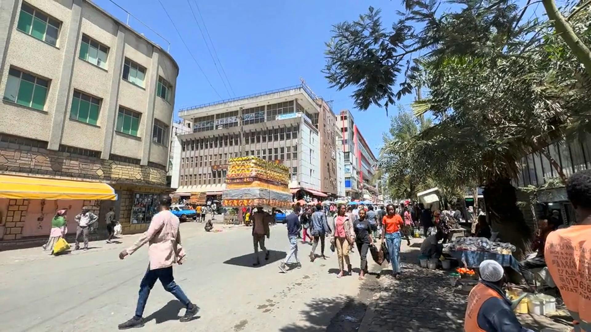 Heavy Traffic and Pedestrians in Addis Ababa City Center Free Stock ...