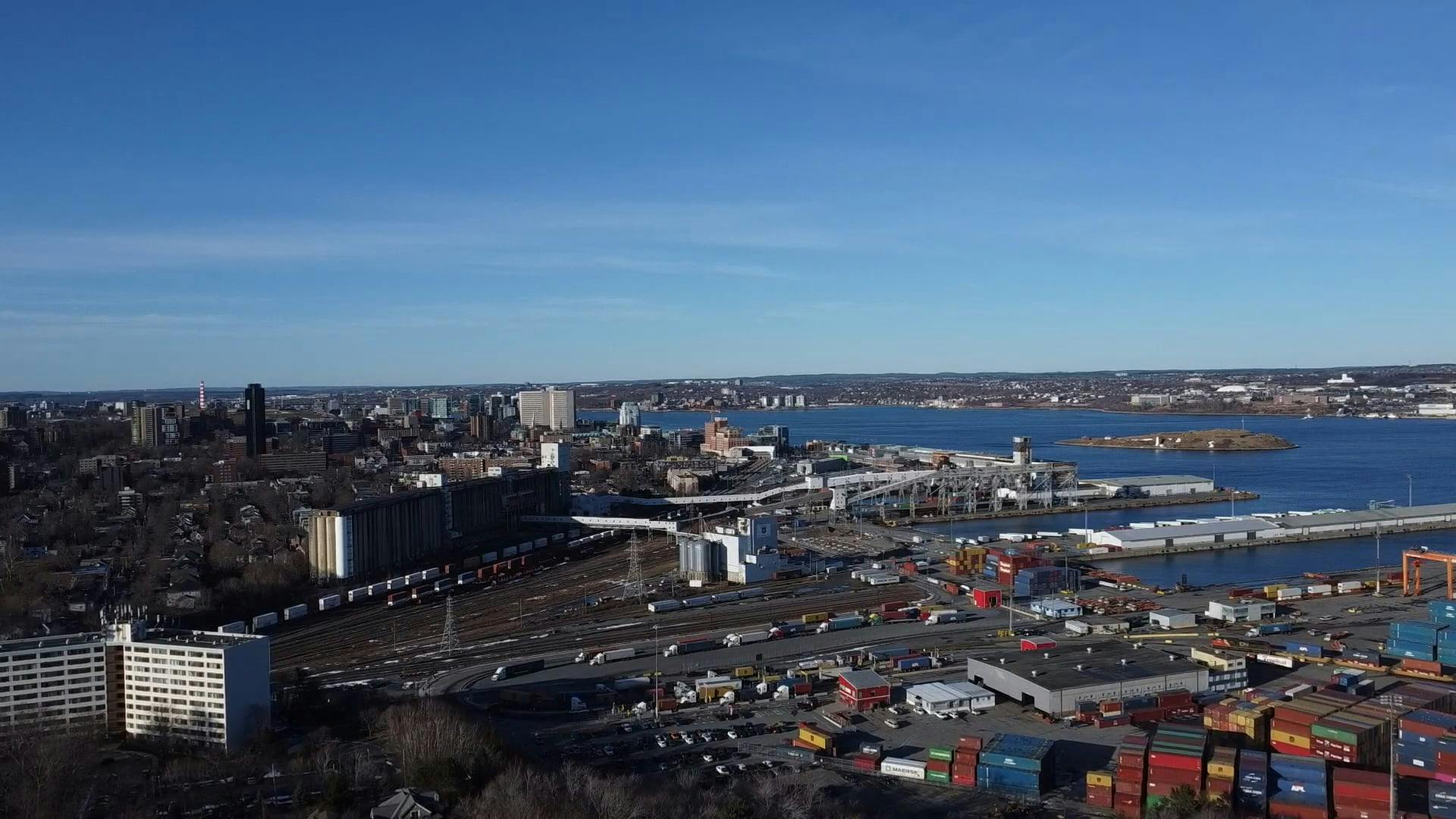 Drone Footage of the Port of Halifax, Canada Free Stock Video Footage ...