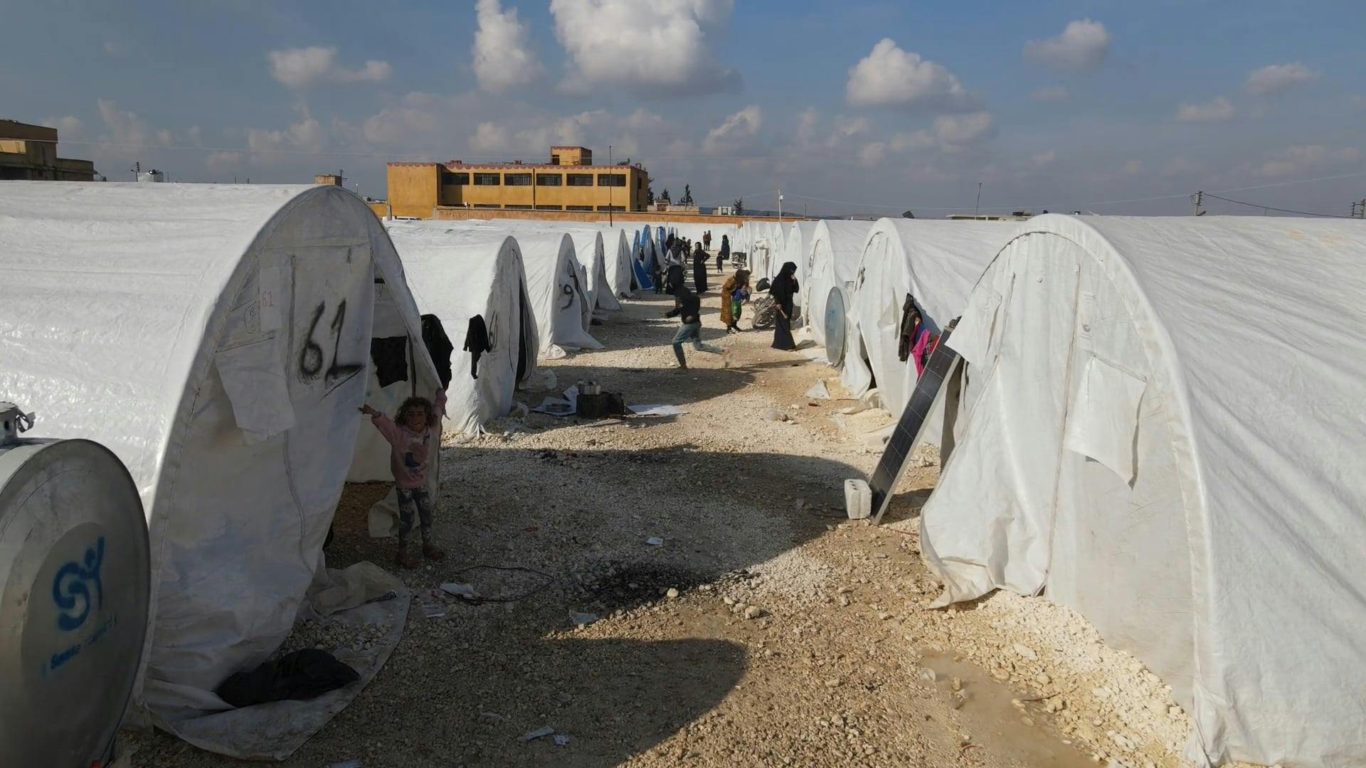 Drone Video of People at a Refugee Camp after an Earthquake in Syria ...