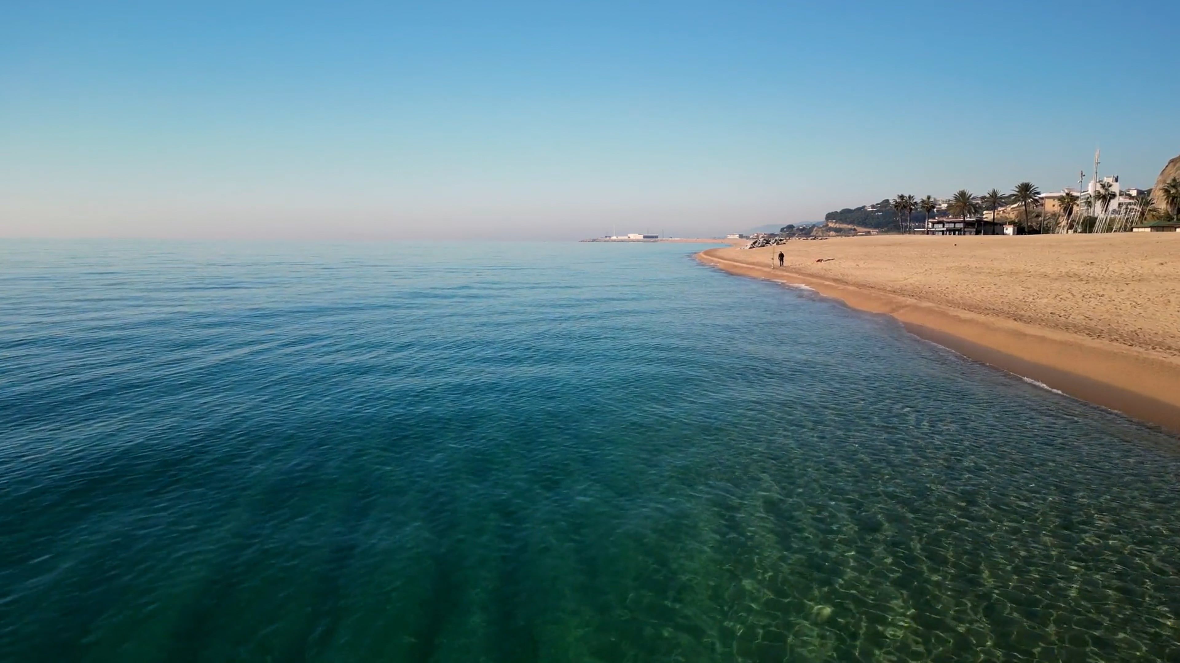 Drone Footage of the Coastline of Canet de Mar, Spain Free Stock Video ...