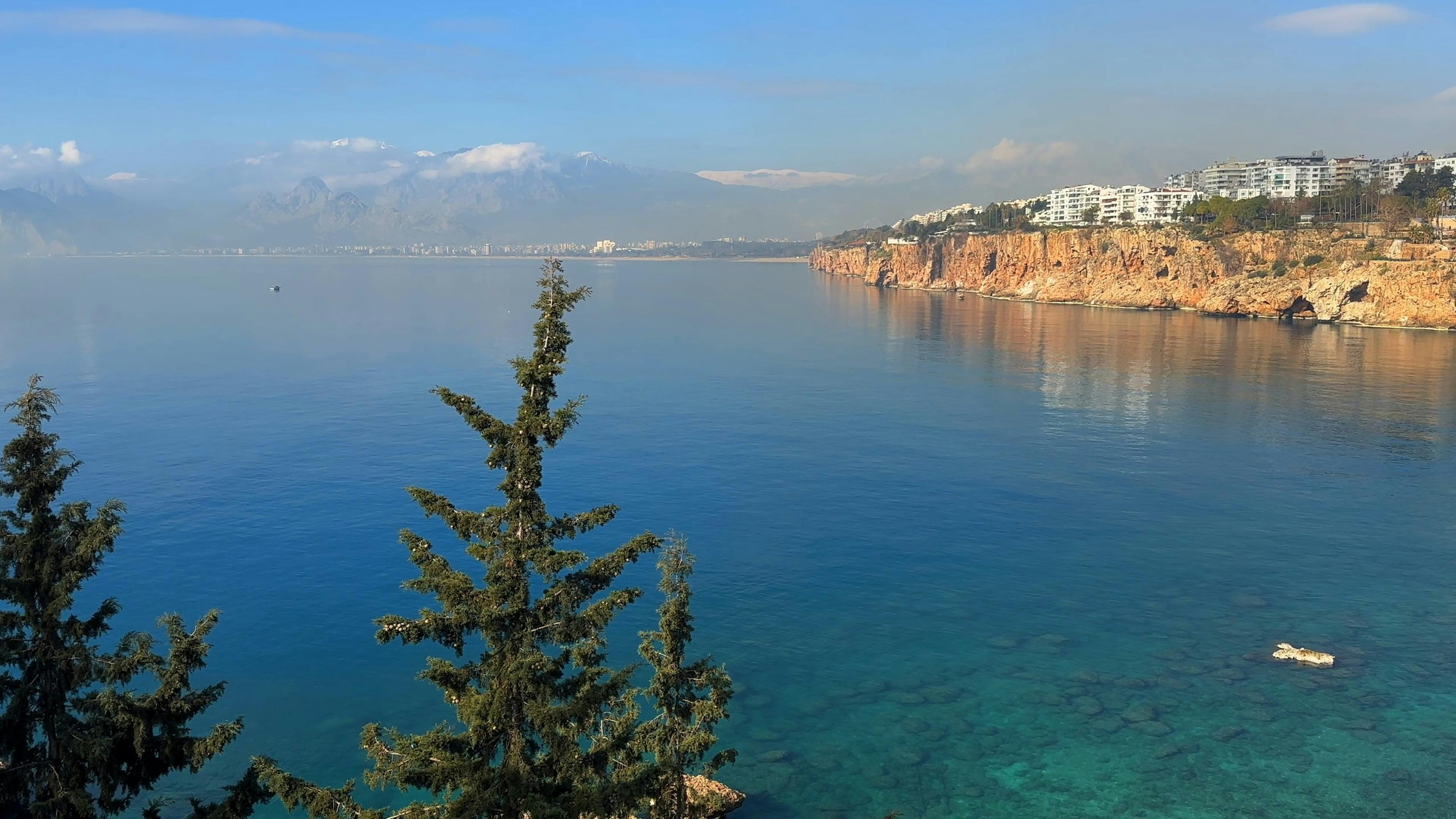 Calm Sea Waters on the Coast of Antalya,Türkiye Free Stock Video ...