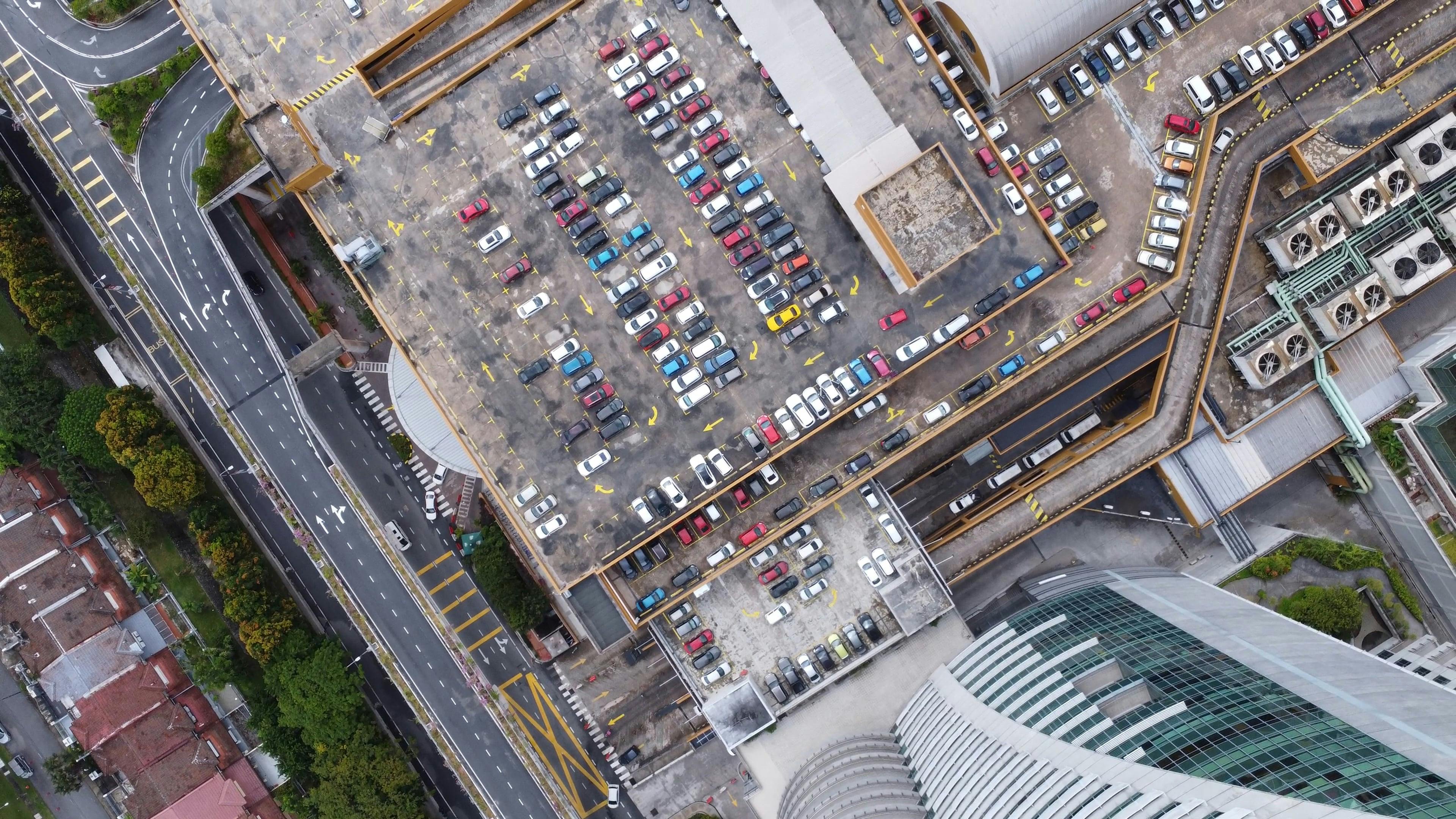 Overview Of A Building And Its Parking Area Free Stock Video Footage ...