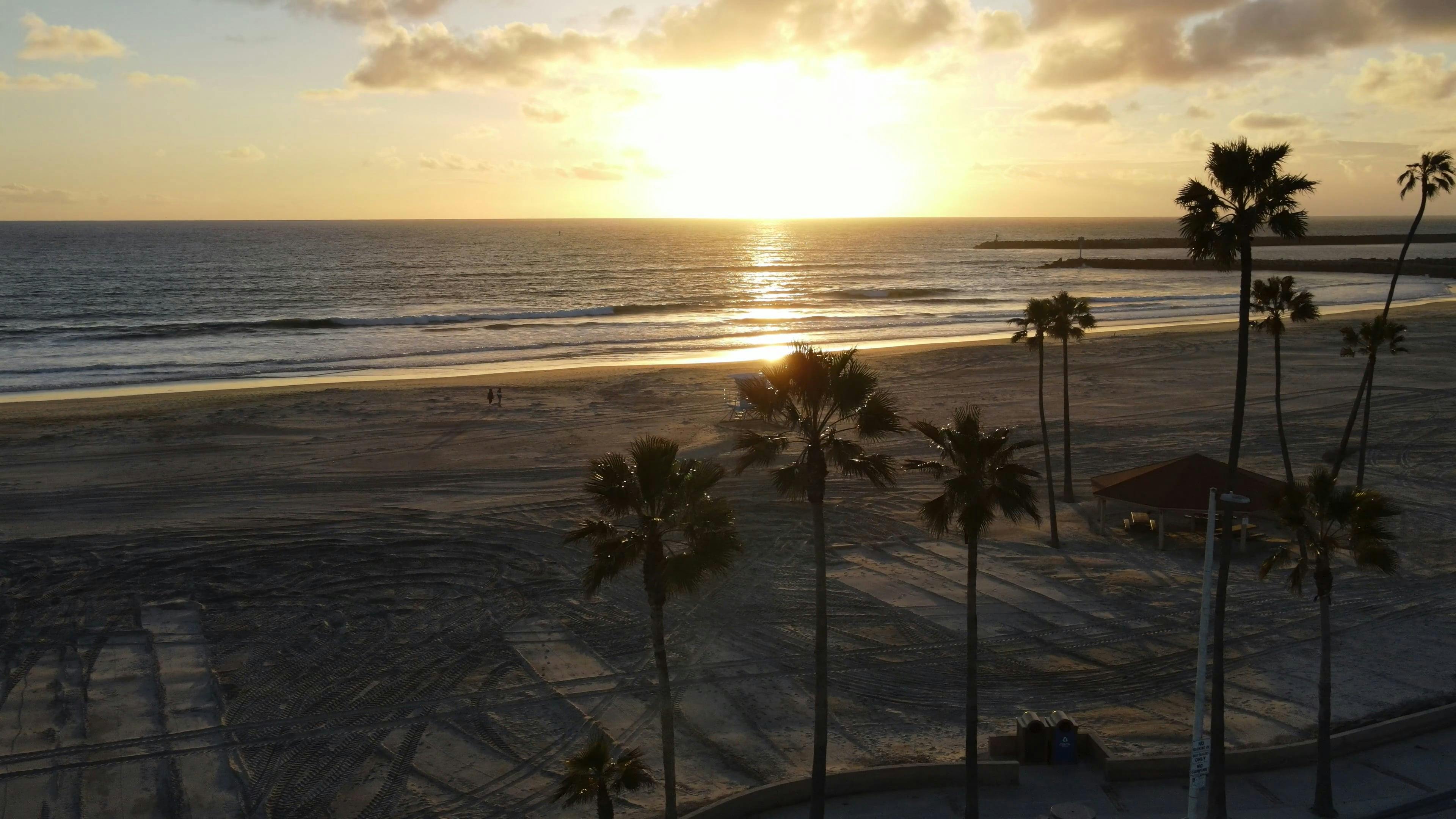 Low Angle Footage Of A Woman Walking Along The Beach Free Stock Video ...