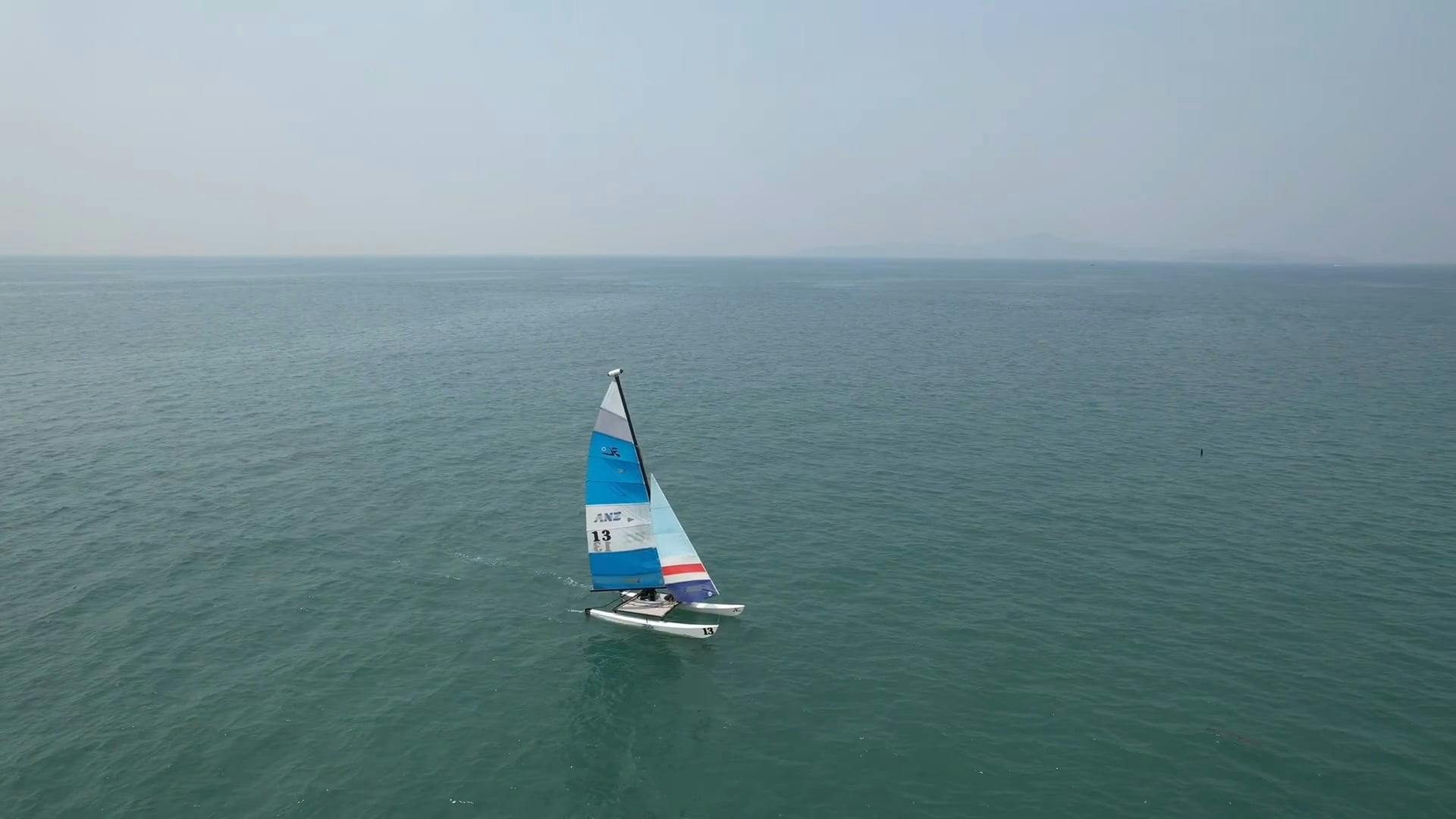 Top View Footage Of A Boat In The Middle Of The Sea Free Stock Video ...