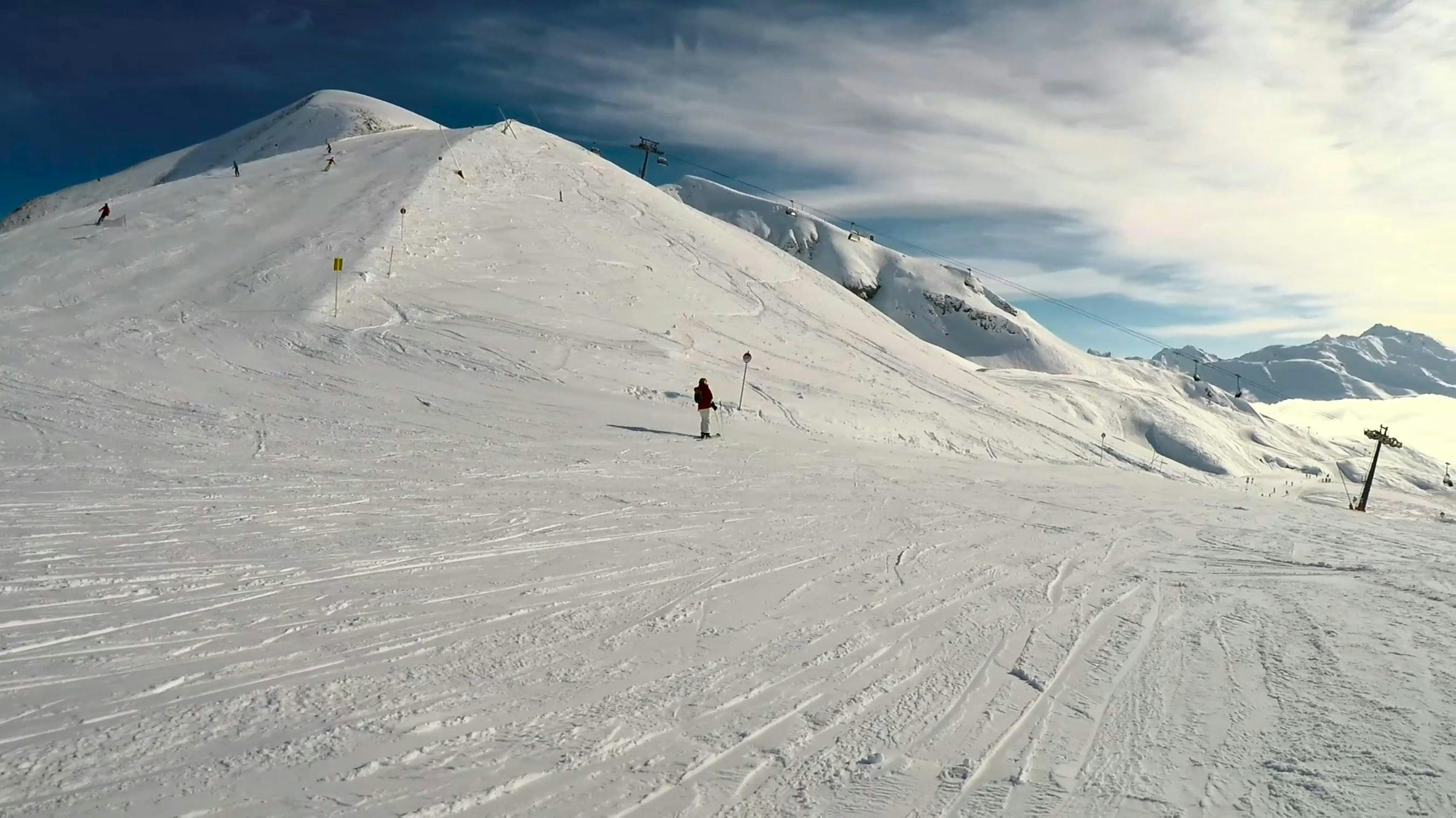 People Snowboarding At A Resort · Free Stock Video