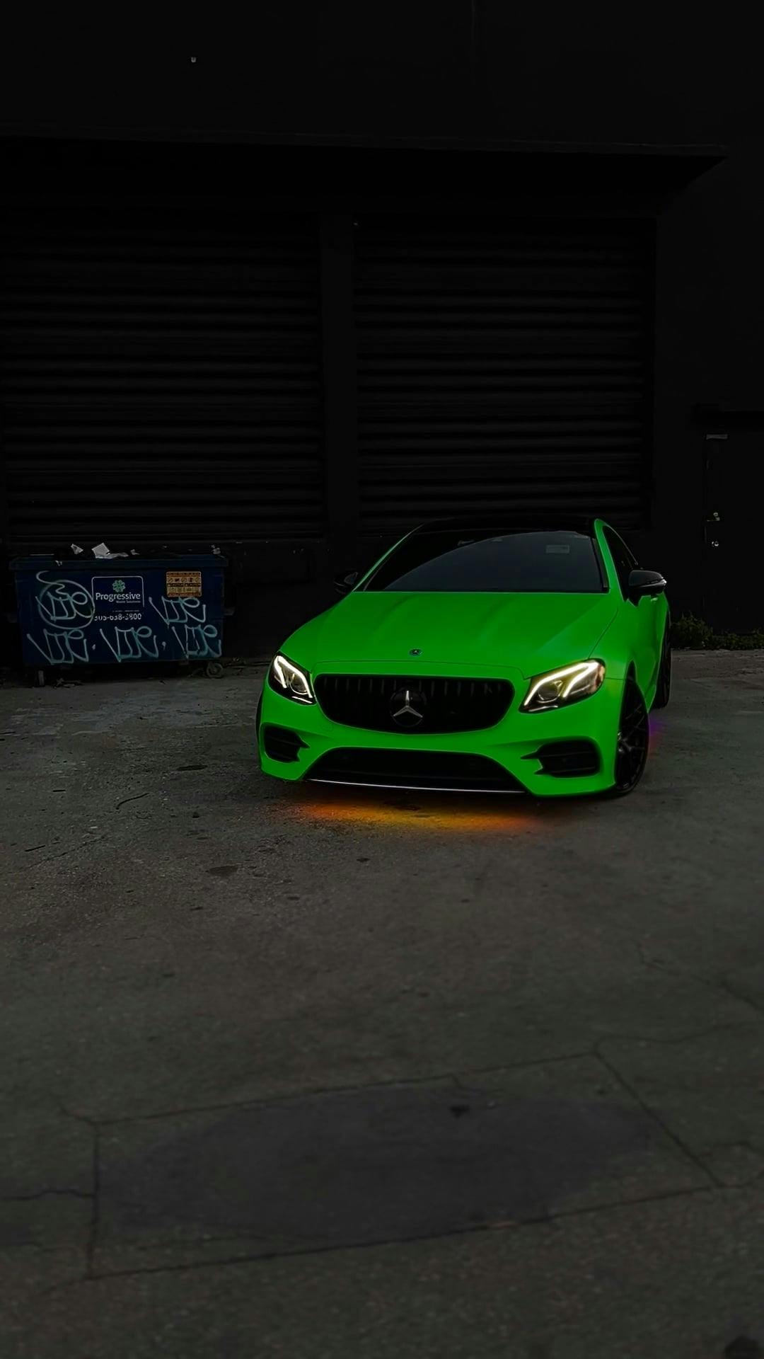 A green car with neon lights on it Free Stock Video Footage, Royalty ...