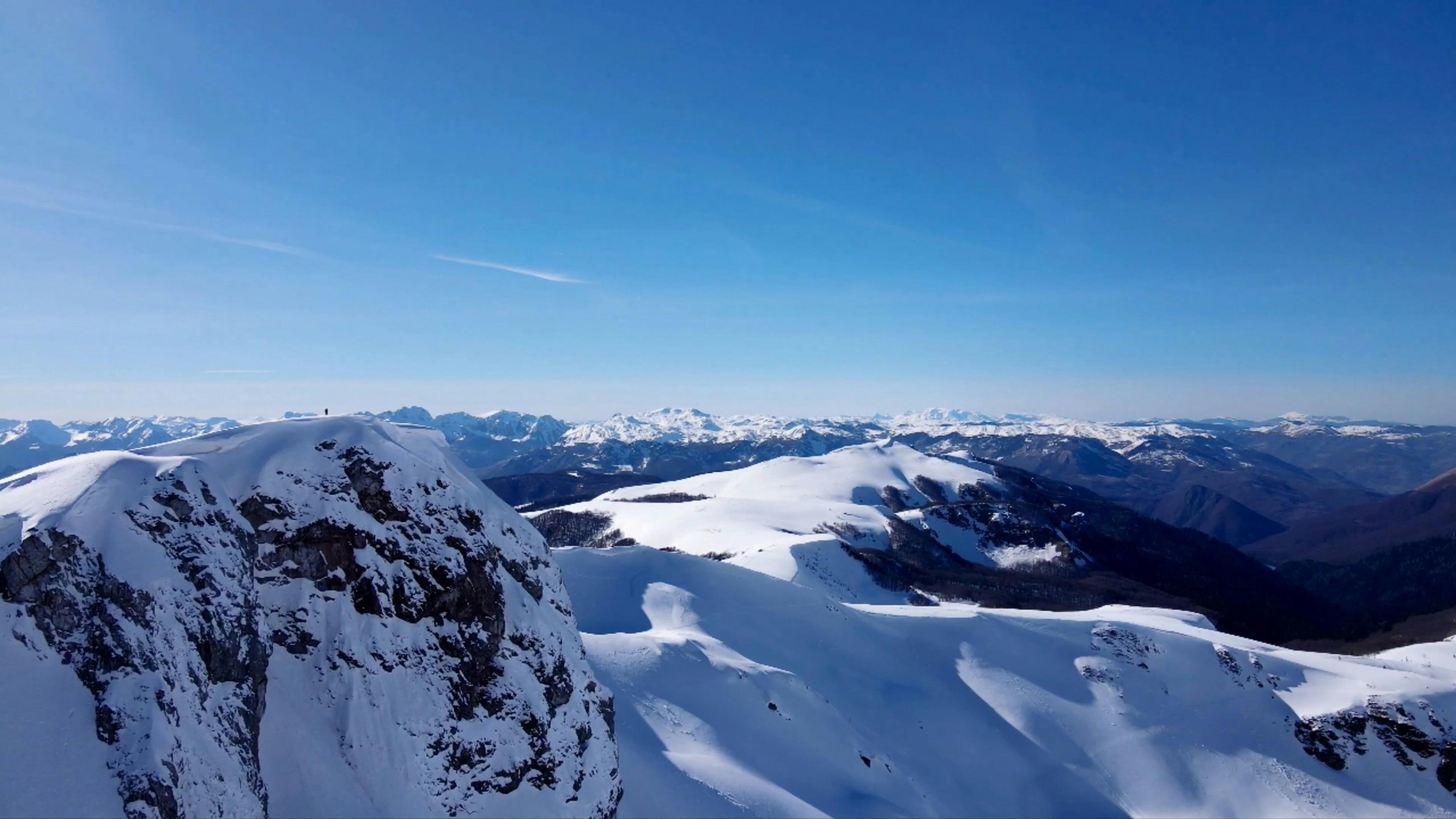 Breathtaking View of the Balkan Mountains Covered in Snow Free Stock ...
