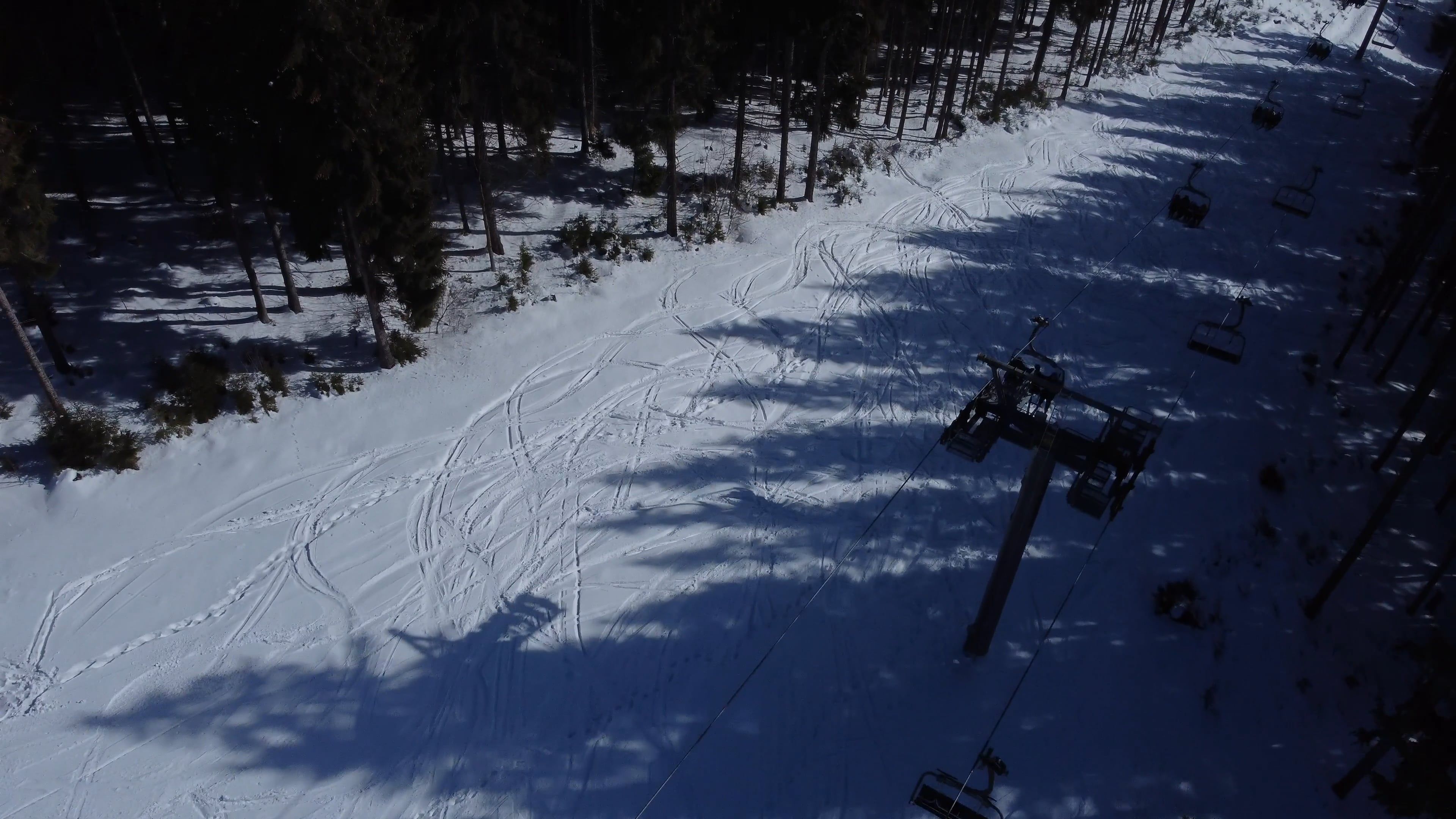 An aerial view of a forested area with snow Free Stock Video Footage ...