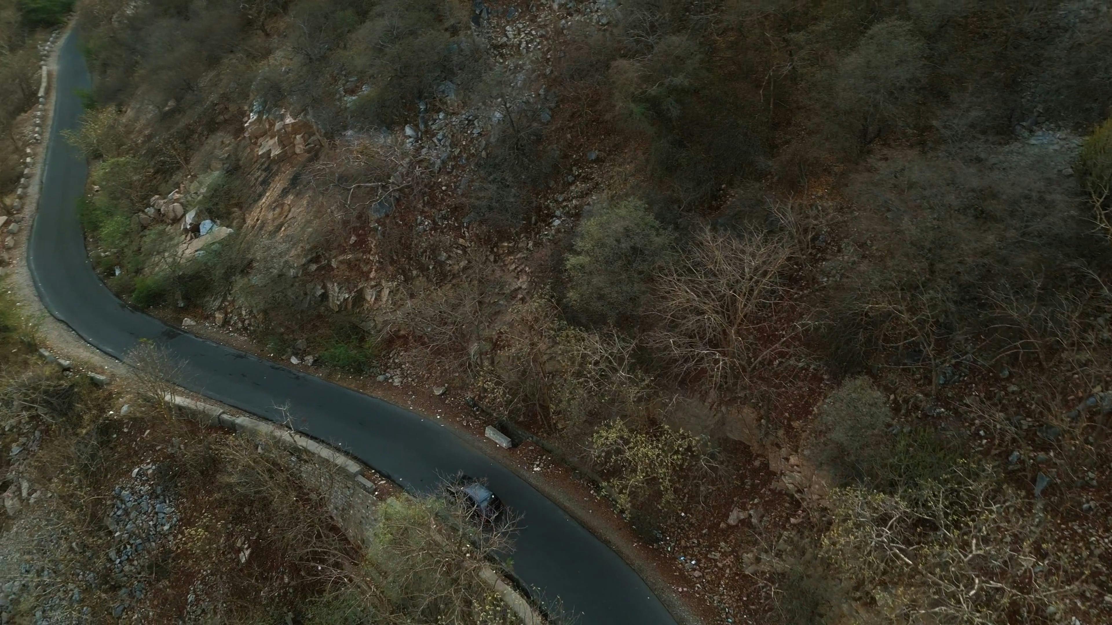 Tracking A Black Car On A Countryside Road Free Stock Video Footage ...