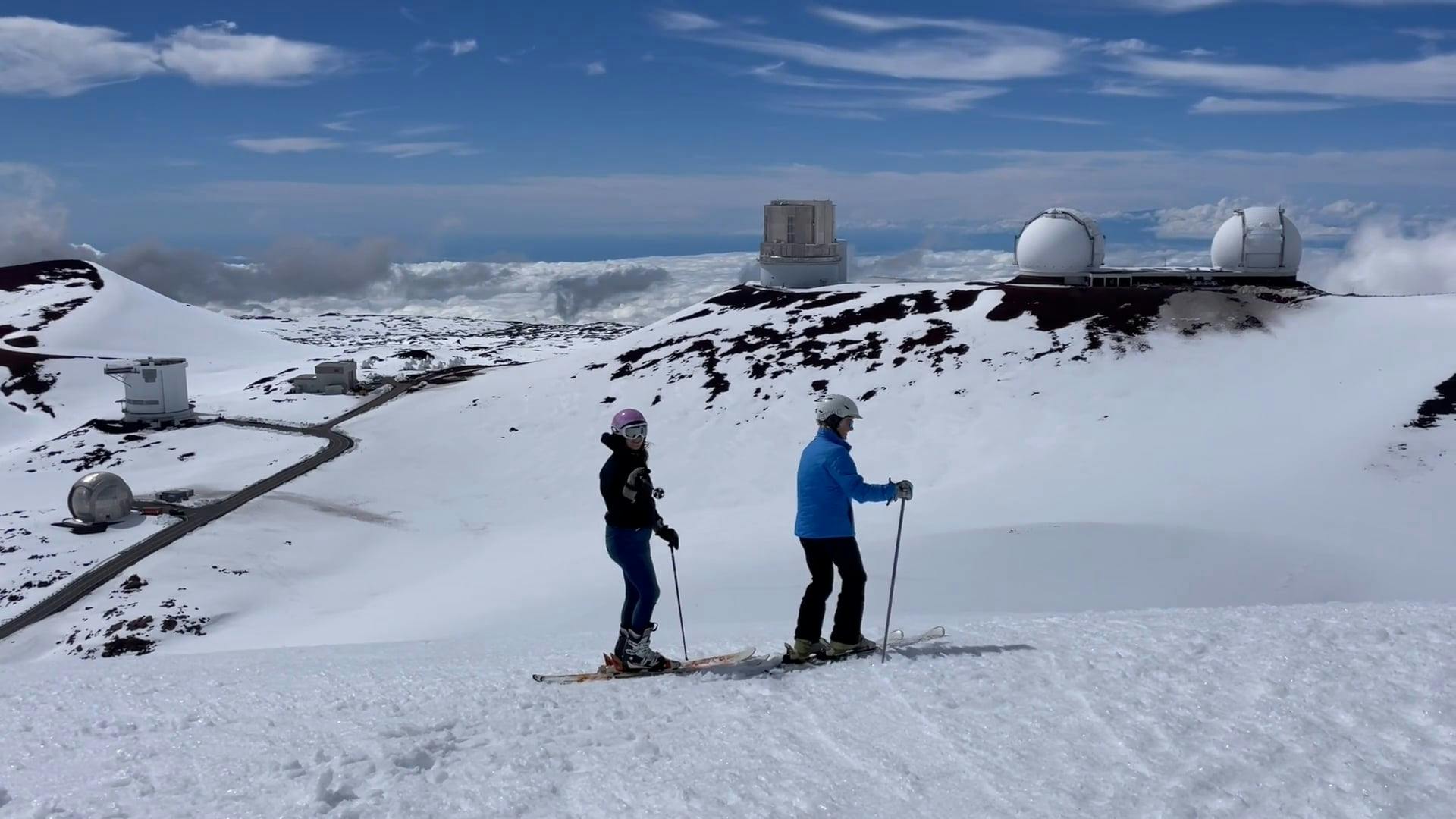 Two People Skiing in a Snow Covered Landscape Free Stock Video Footage ...