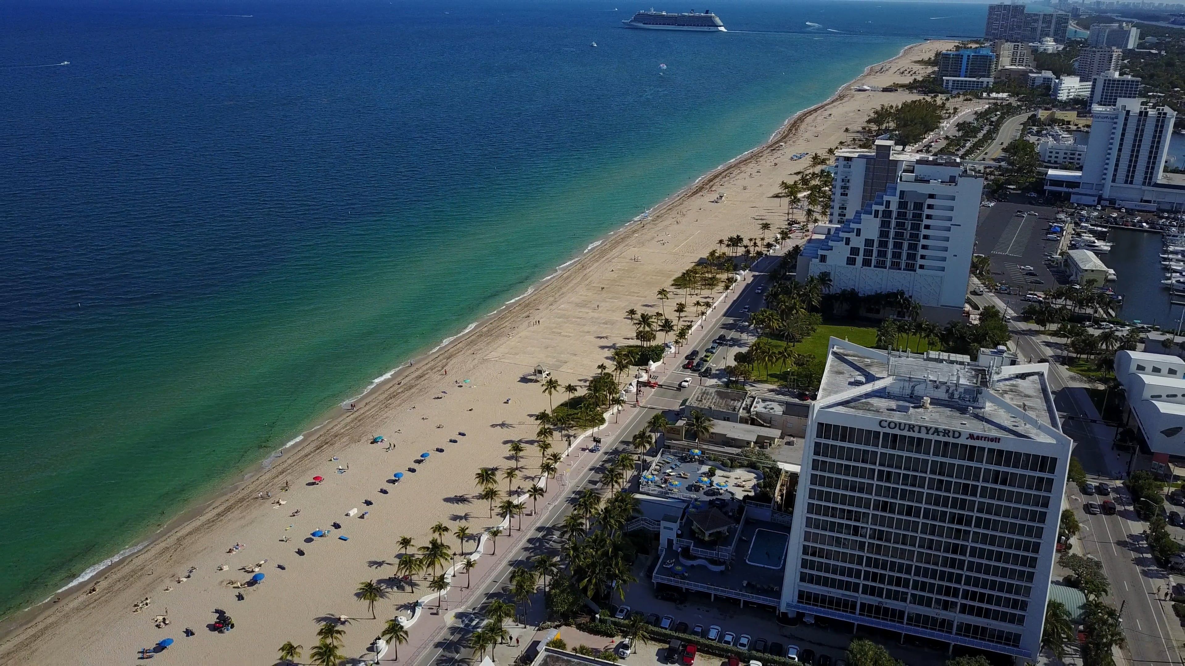 The beach and ocean from an aerial view Free Stock Video Footage ...