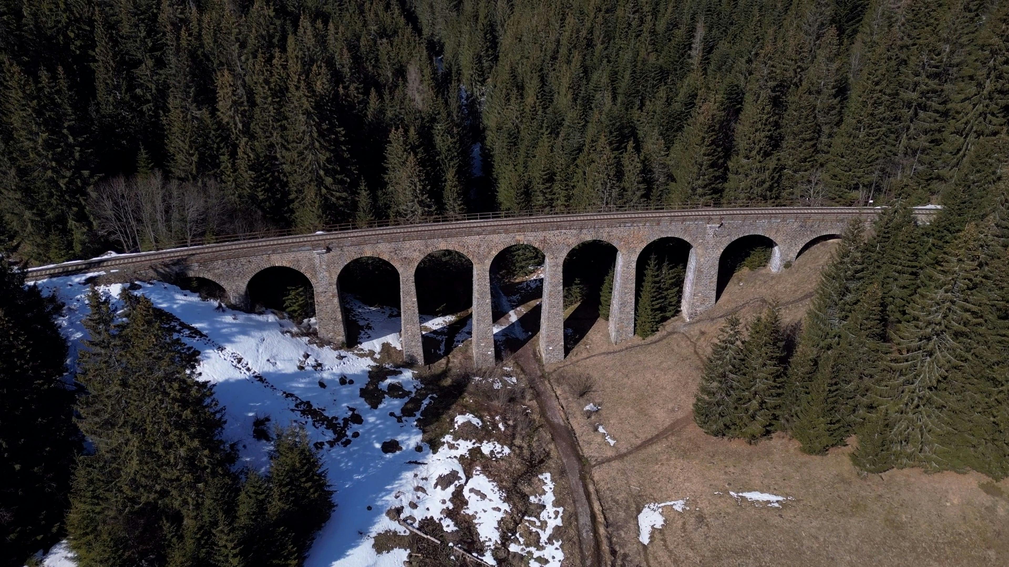 Aerial View of the Chmarošský Viaduct in Telgárt, Slovakia Free Stock ...