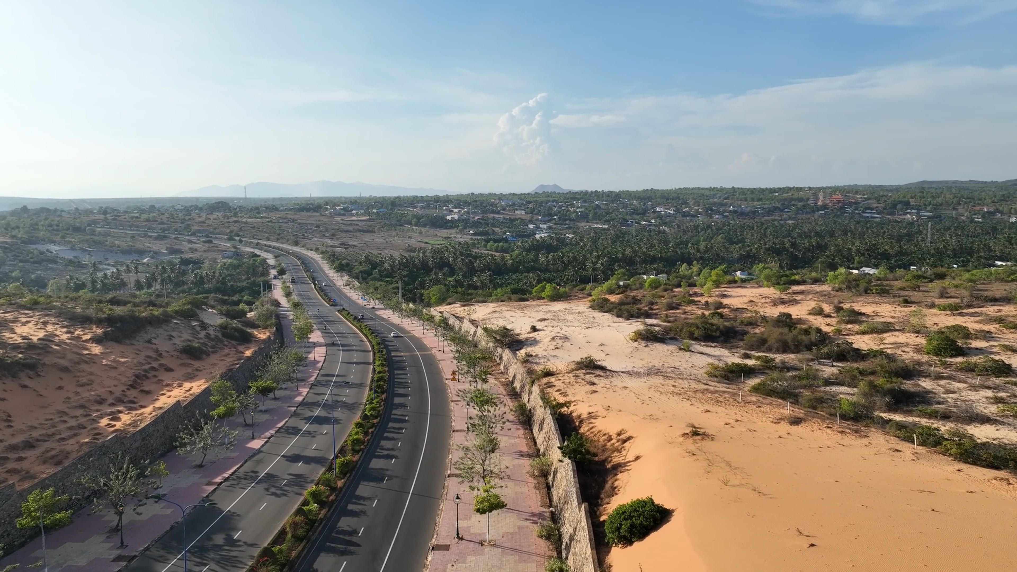 The view from the top of a hill overlooking a highway Free Stock Video ...