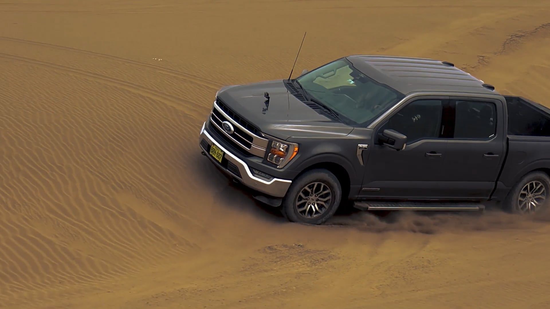 A Grey Pickup Truck Drifting on Sand Dunes Free Stock Video Footage ...